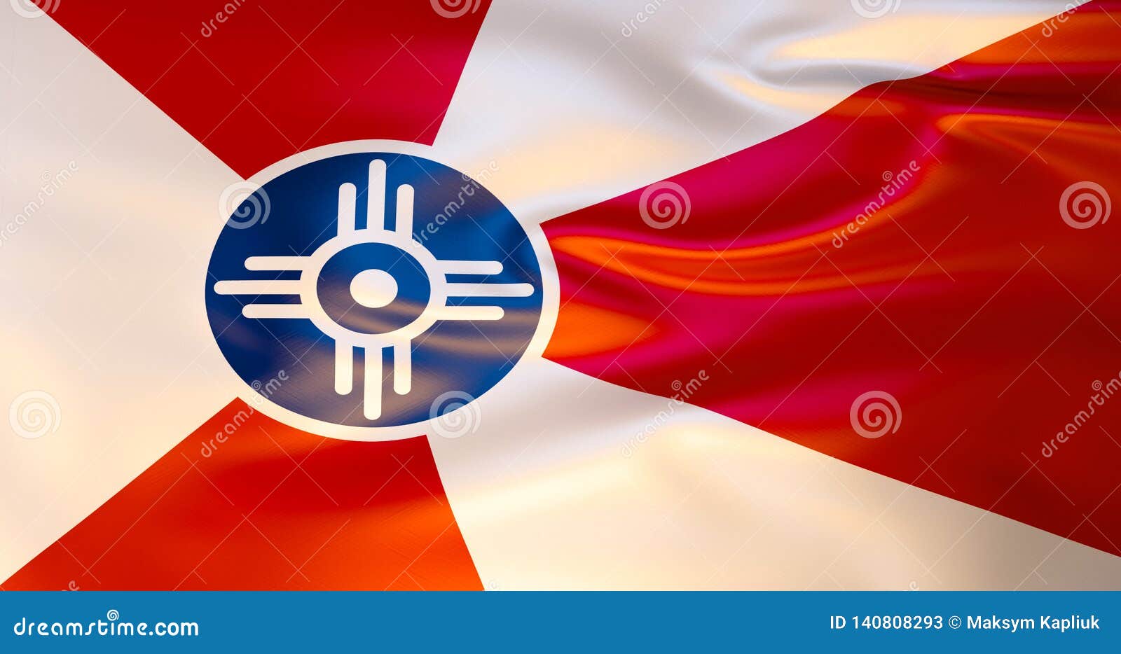 Wichita Flag in the Wind . 3d Illustration Stock Illustration ...