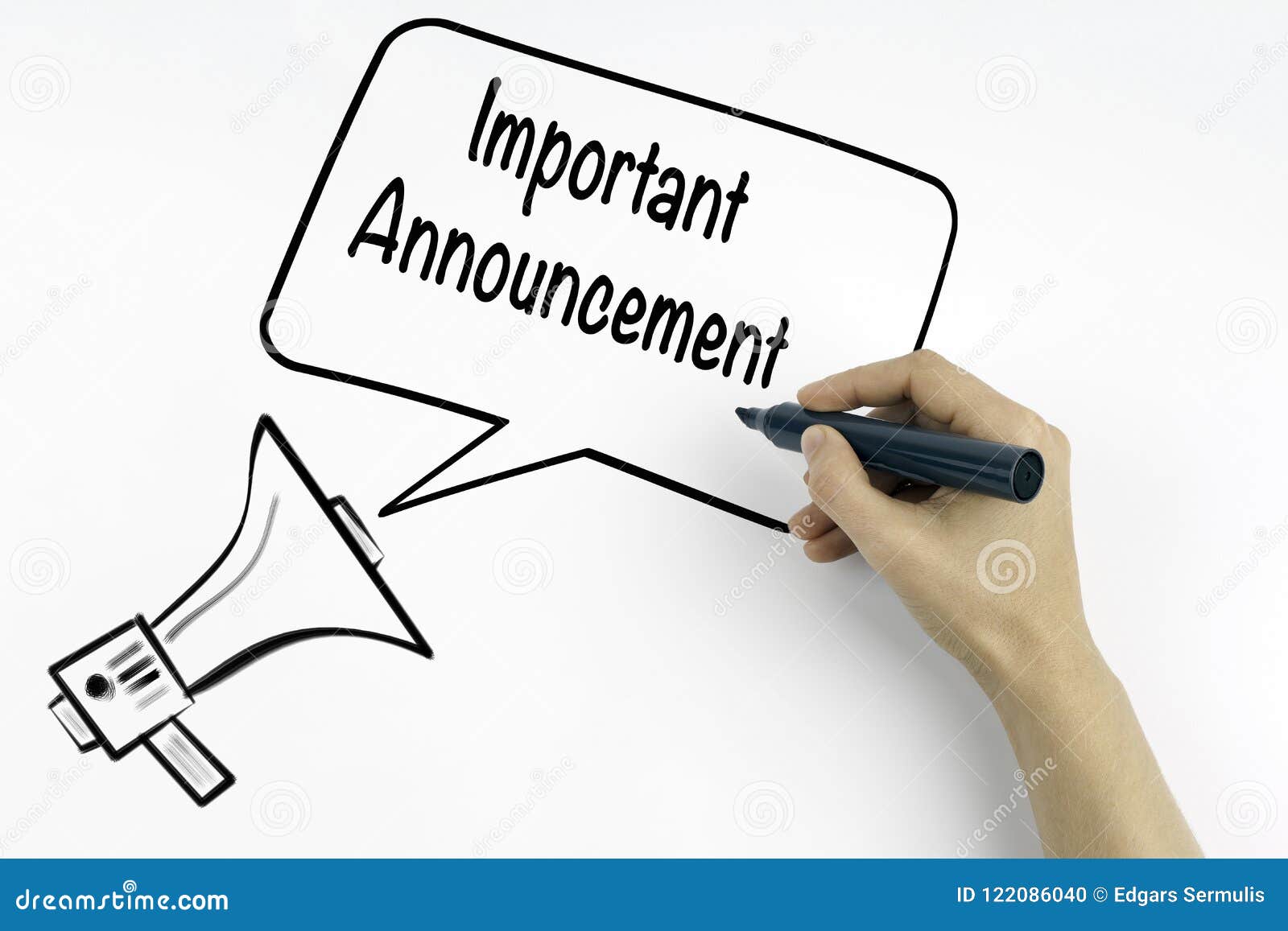 Wichtige Mitteilung Megaphon Und Text Stockfoto - Bild von journalismus ...