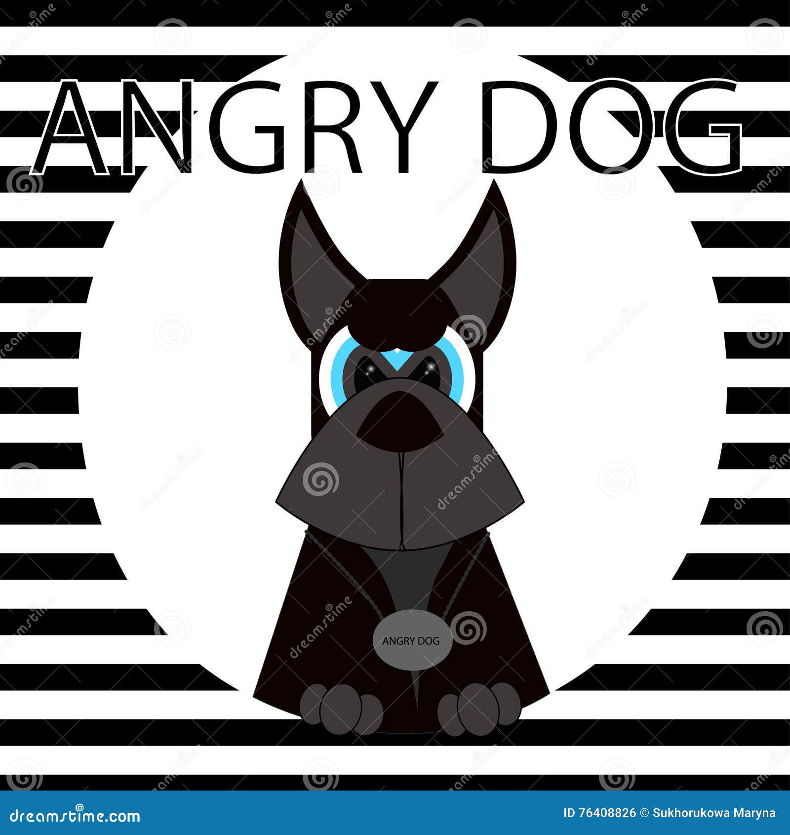 Wicked black dog stock vector. Illustration of children - 76408826
