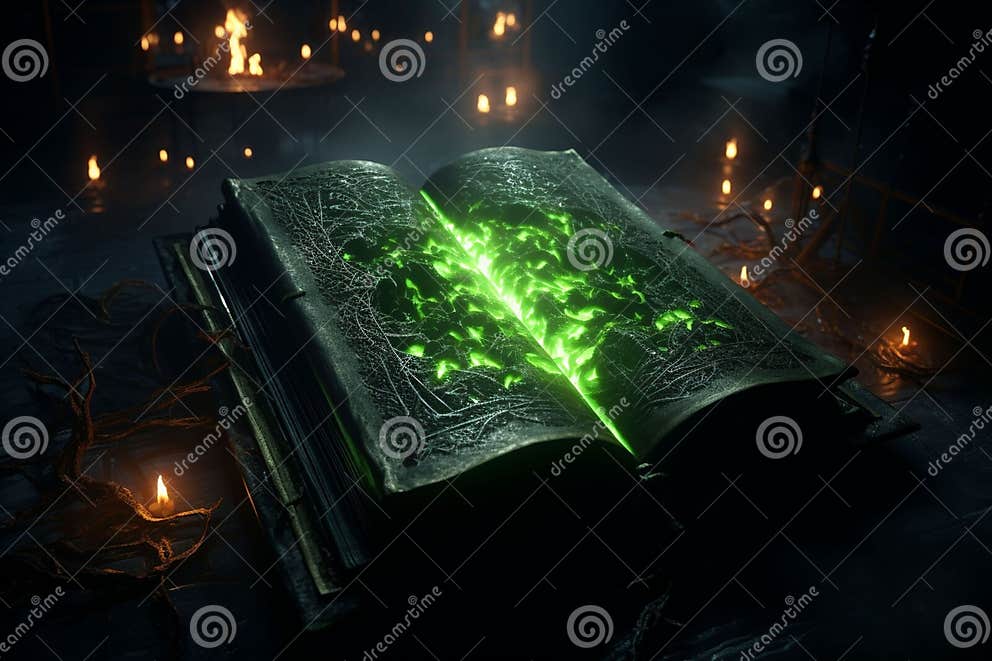 Wicked Witchs Spell Book Shadows Shadows Cast on Stock Illustration ...