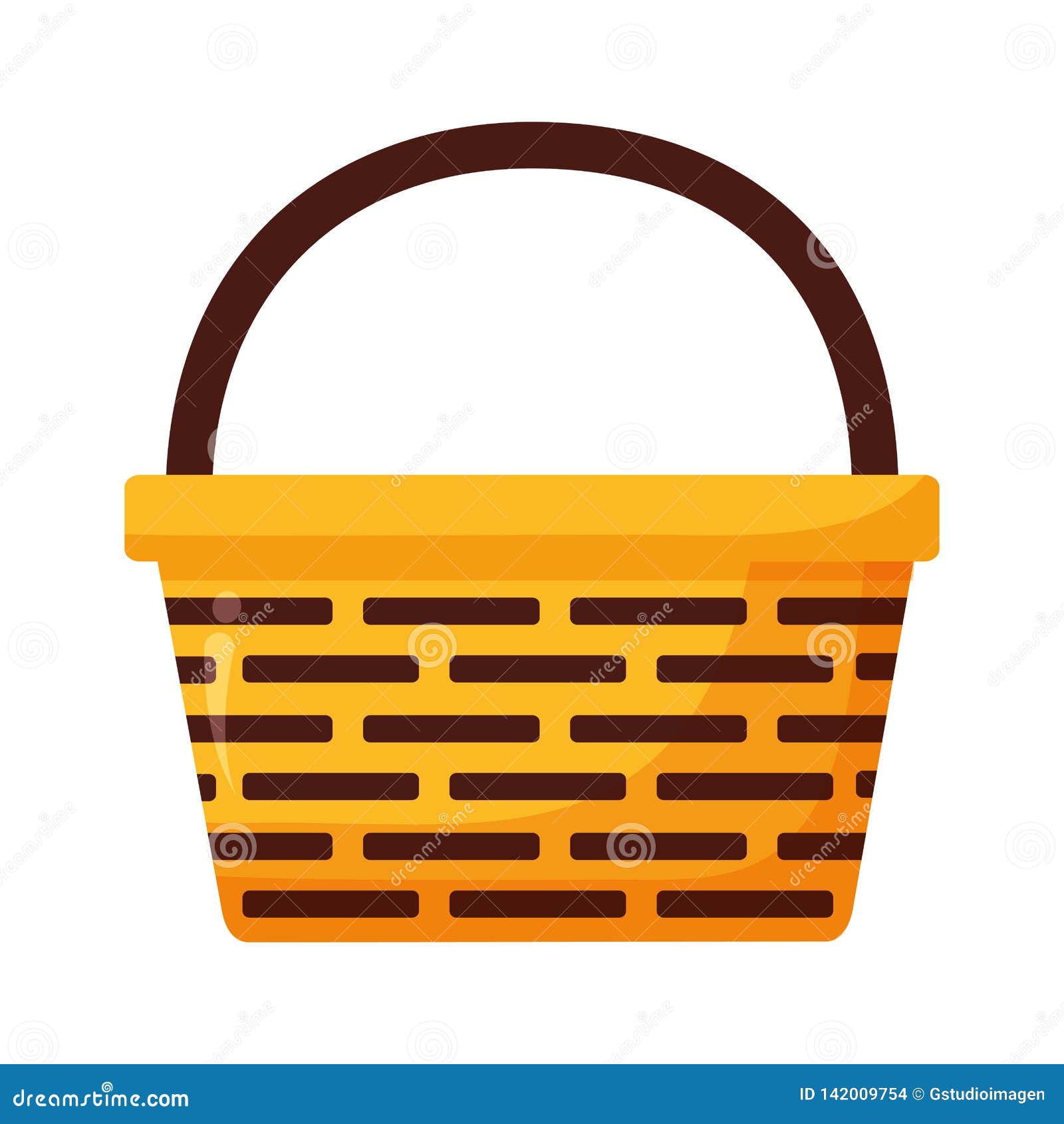 Wicker basket icon stock vector. Illustration of simple - 142009754