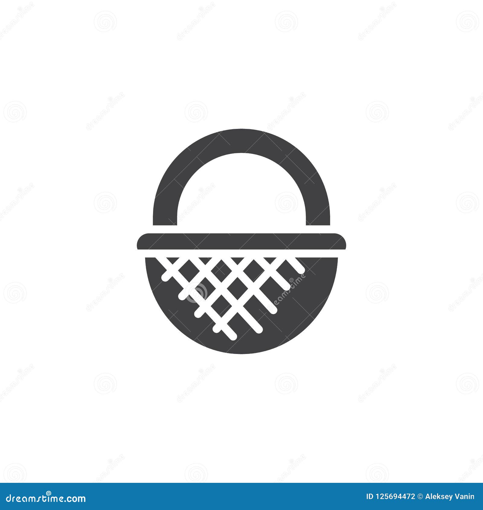 Wicker basket vector icon stock vector. Illustration of picnic - 125694472