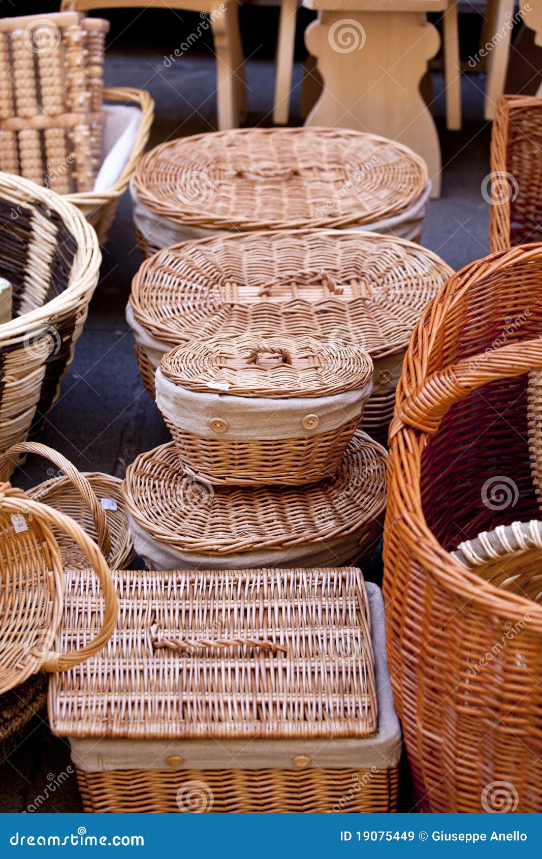 Wicker baskets stock image. Image of handicraft, brown - 19075449