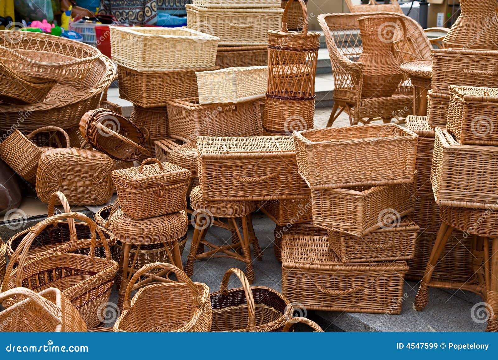 Wicker baskets stock image. Image of baskets, wood, articles - 4547599