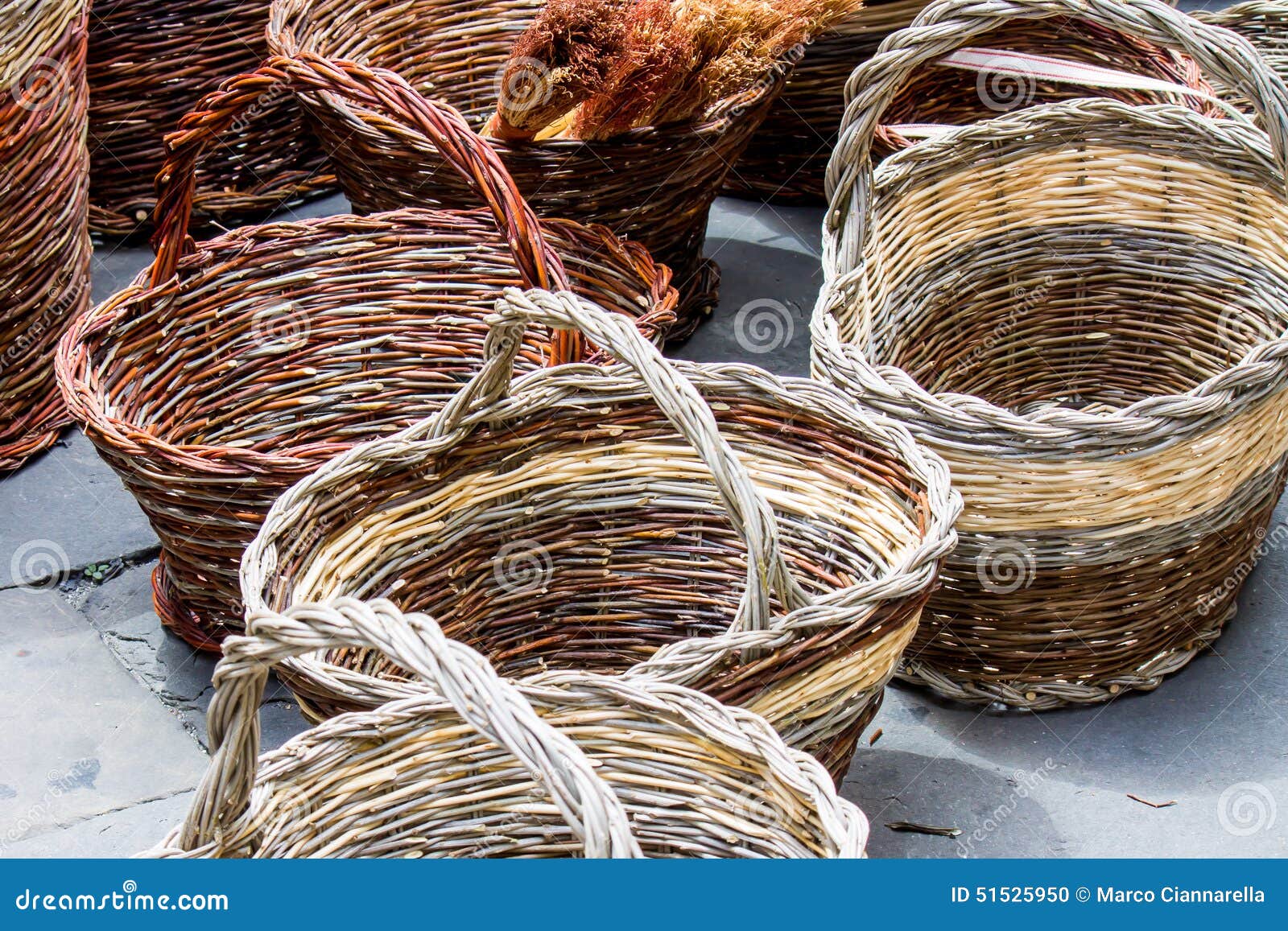 Wicker baskets stock photo. Image of wooden, wickerwork - 51525950