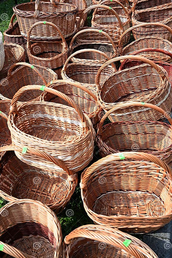 Wicker Baskets Hand Made Objects Stock Image - Image of container ...