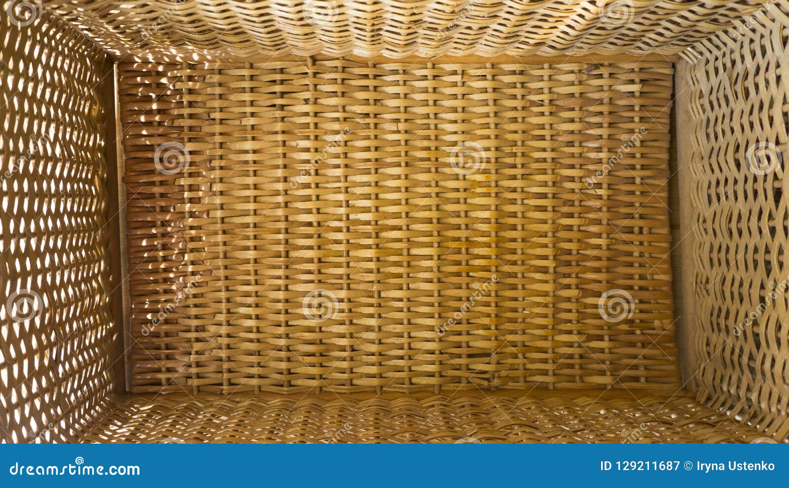 Wicker Box Basket View from Above Stock Image - Image of frame, pattern ...
