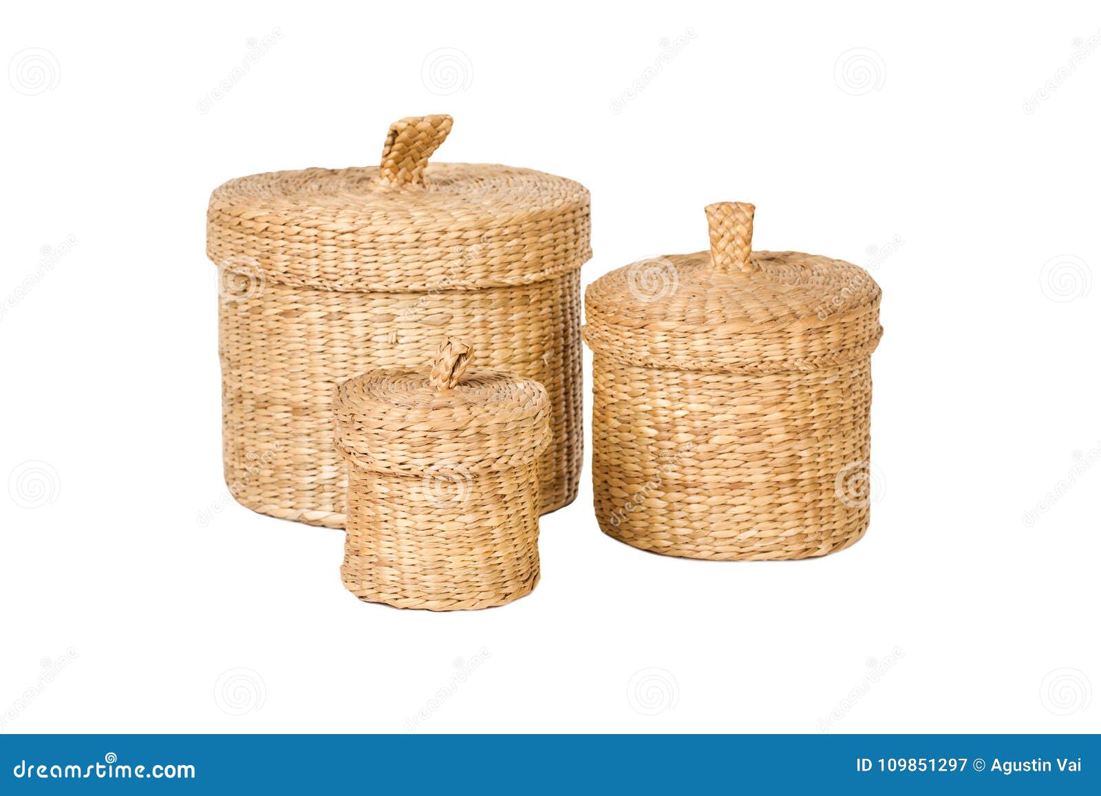 Three wicker boxes stock image. Image of decorative - 109851297