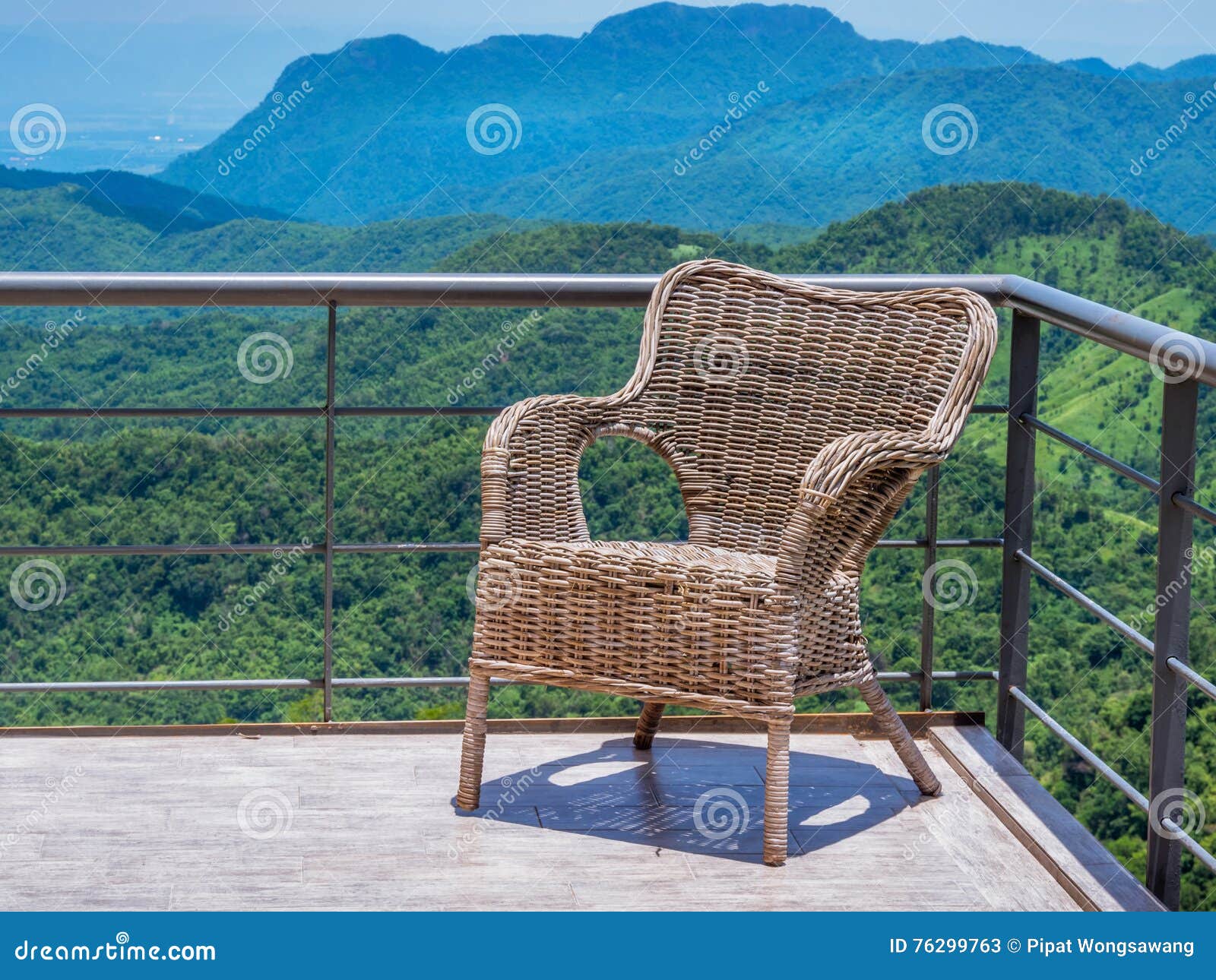 Wicker Chair on the Rooftop Terrace Stock Image - Image of brown, color ...