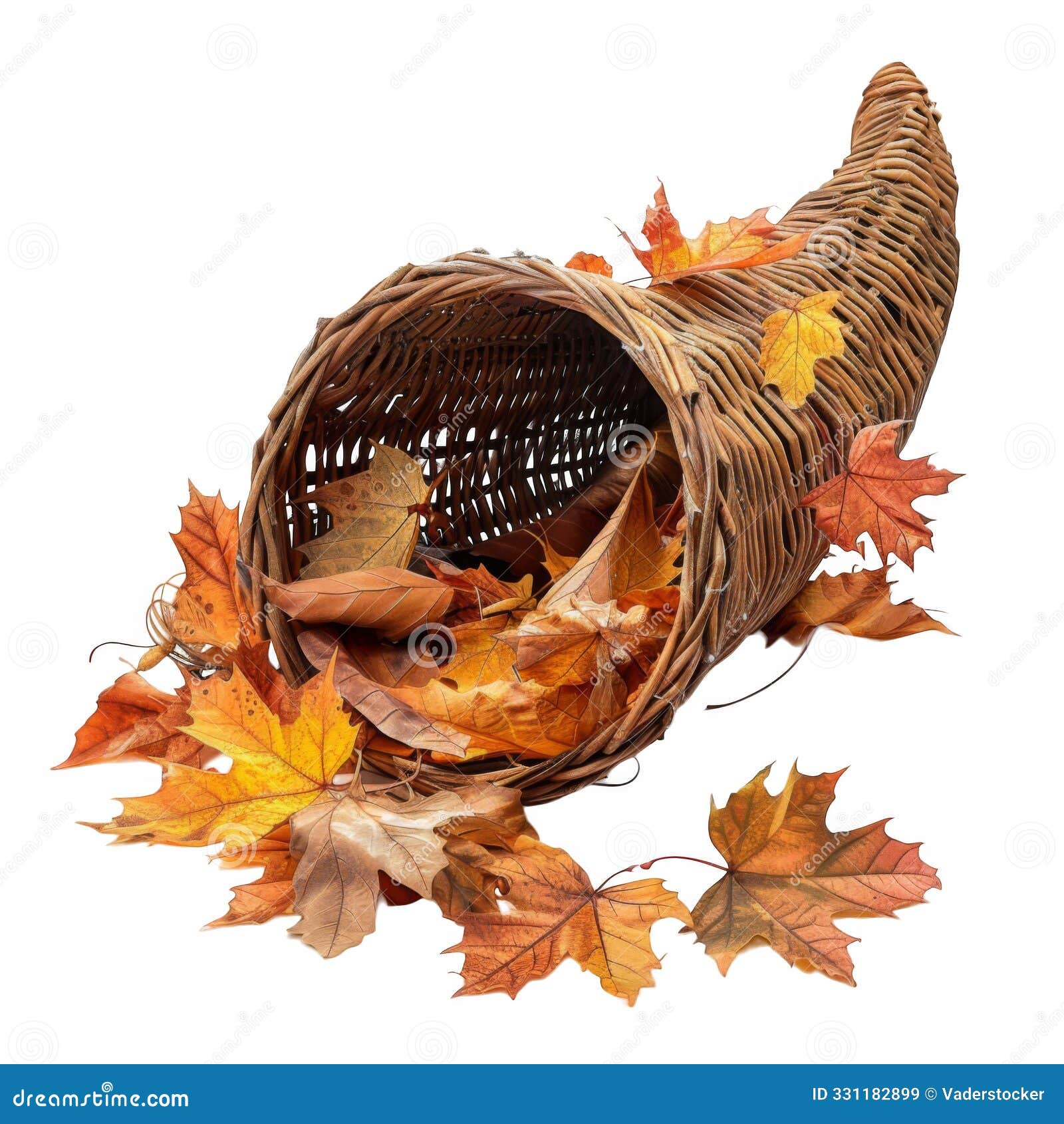 Cornucopia Overflowing With Fruits Watercolor Border Frame Stock Photo ...