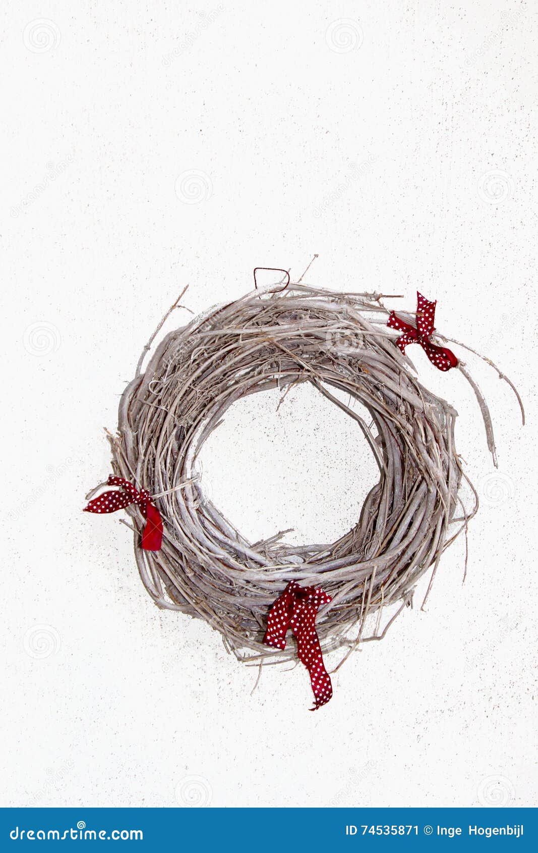Wicker Garland Ribbons White Background, Netherlands Stock Image ...