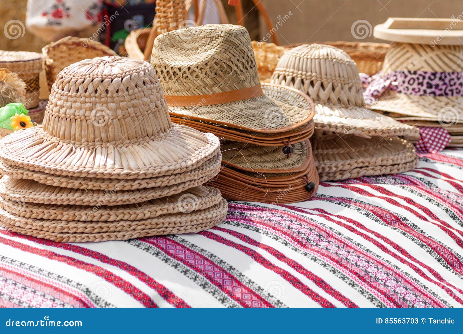 Wicker Hats at the Fair Masters Stock Image - Image of handmade, craft ...