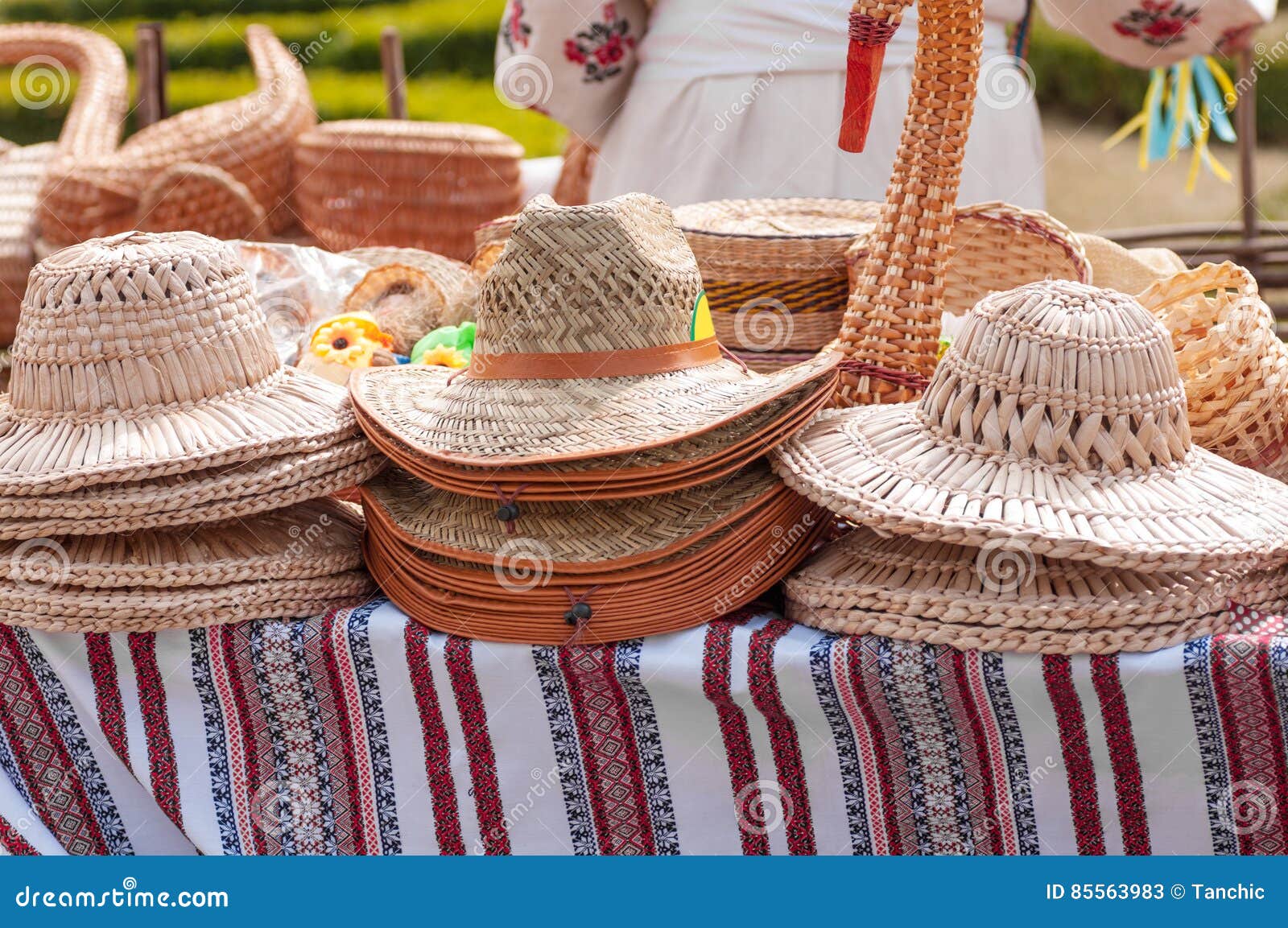 Wicker Hats at the Fair Masters Stock Image - Image of choice, folklore ...