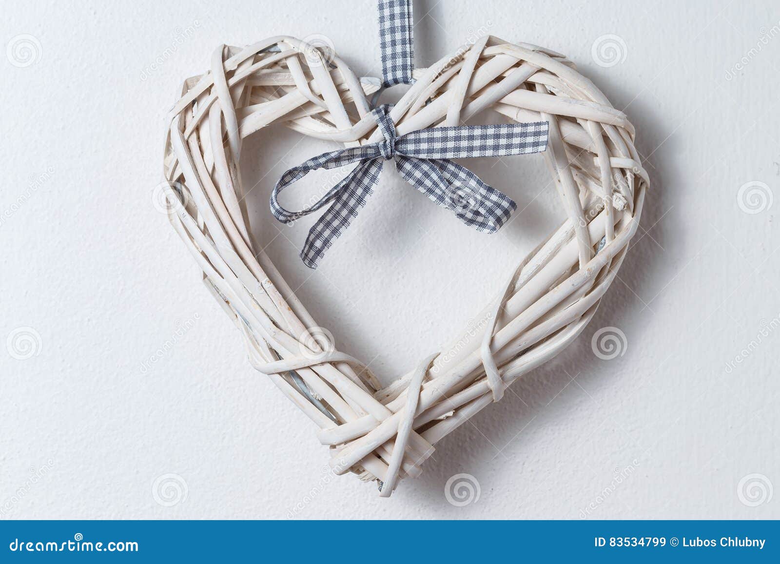 Wicker hearts with ribbon stock image. Image of country - 83534799