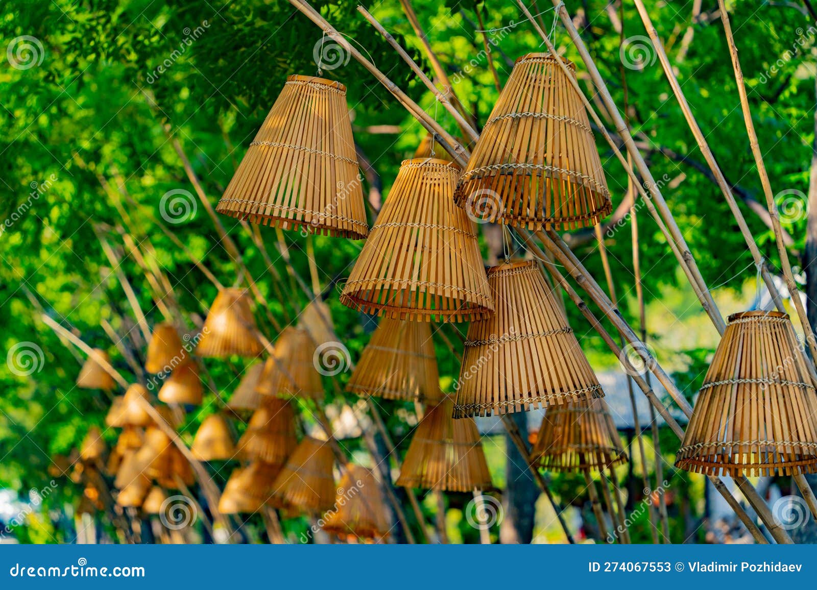 Wicker lanterns. stock image. Image of nature, handmade - 274067553