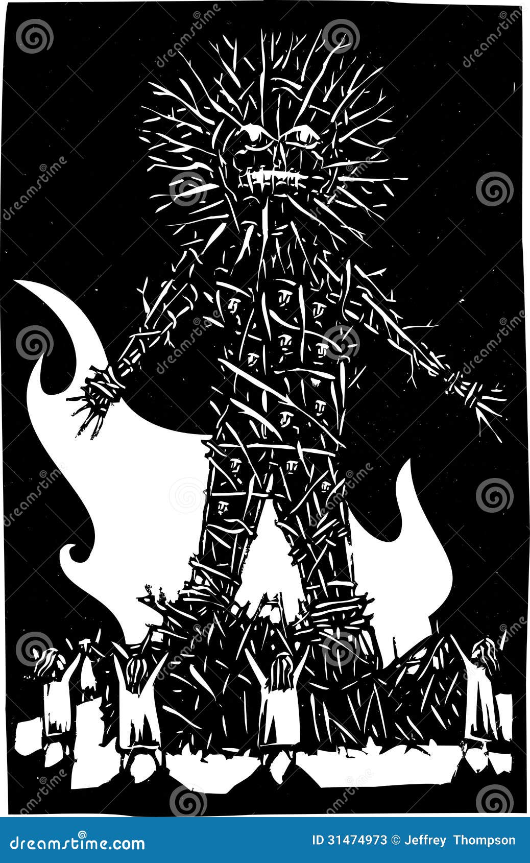 Wicker Man stock vector. Illustration of sacrifice, death - 31474973