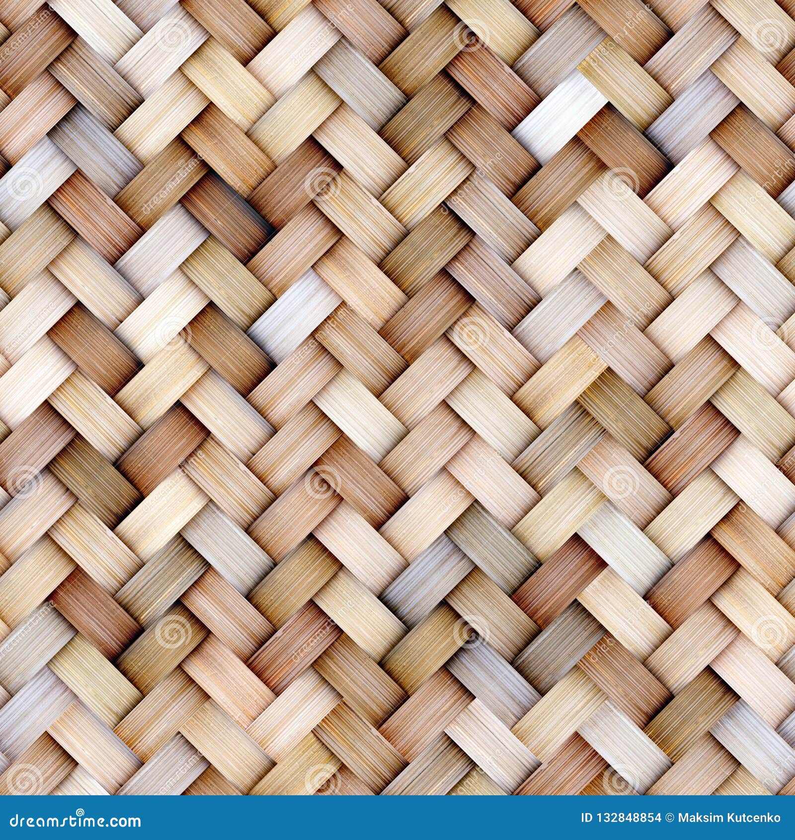 Wicker Rattan Seamless Texture for CG Stock Photo - Image of basket ...
