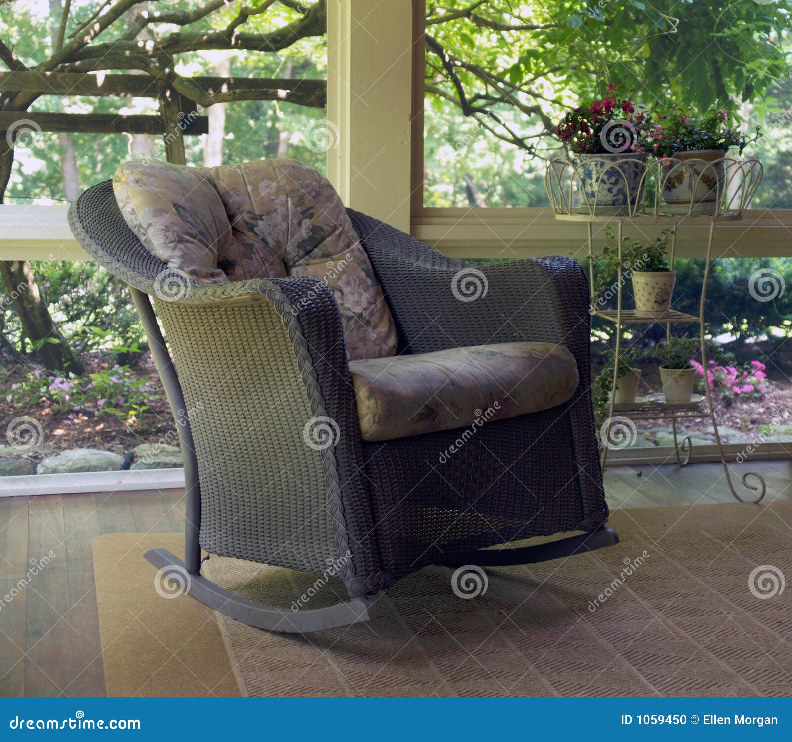 Wicker rocking chair stock photo. Image of porch, relaxation - 1059450