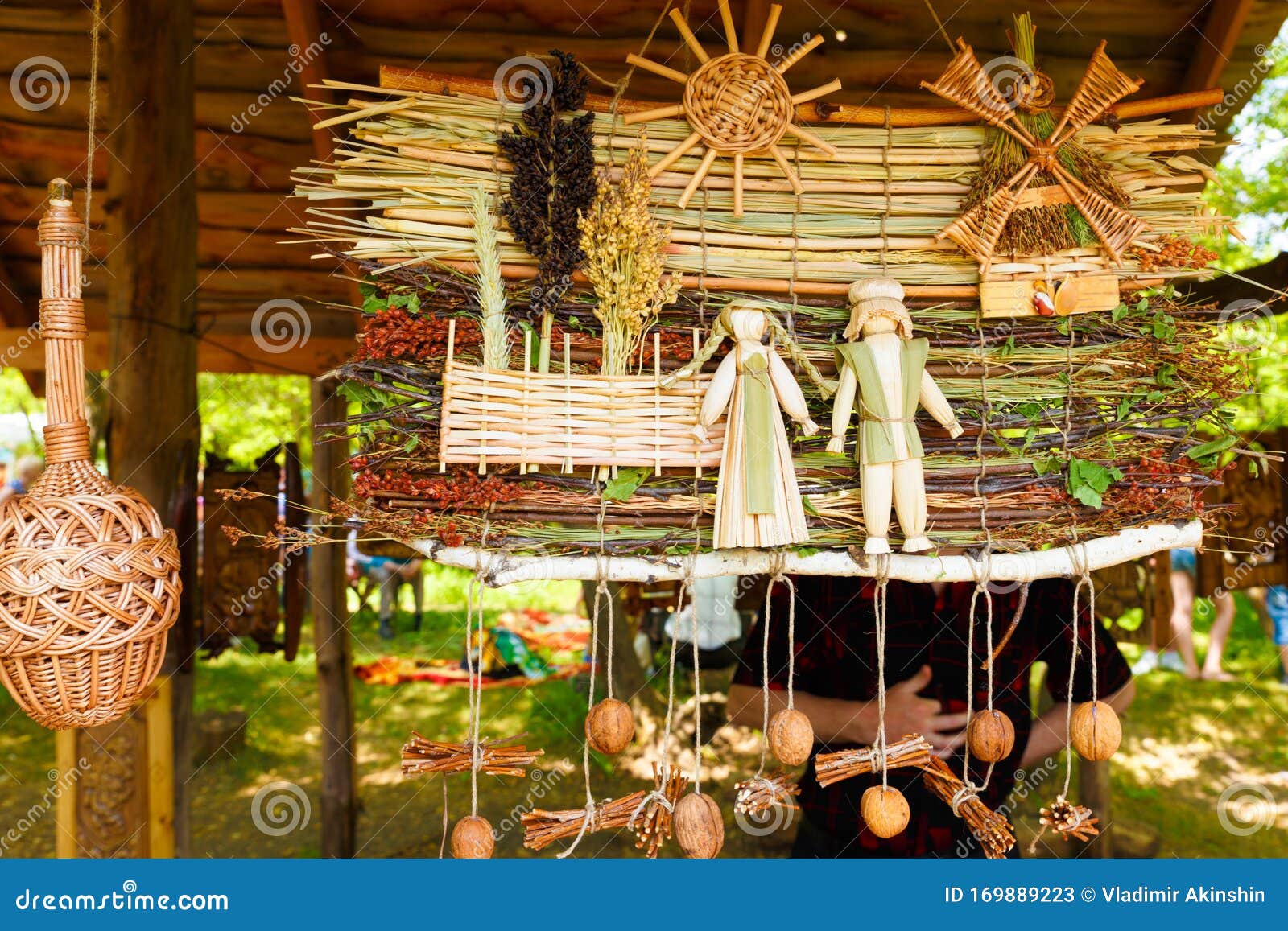 Wicker souvenirs stock image. Image of sale, straw, symbol - 169889223