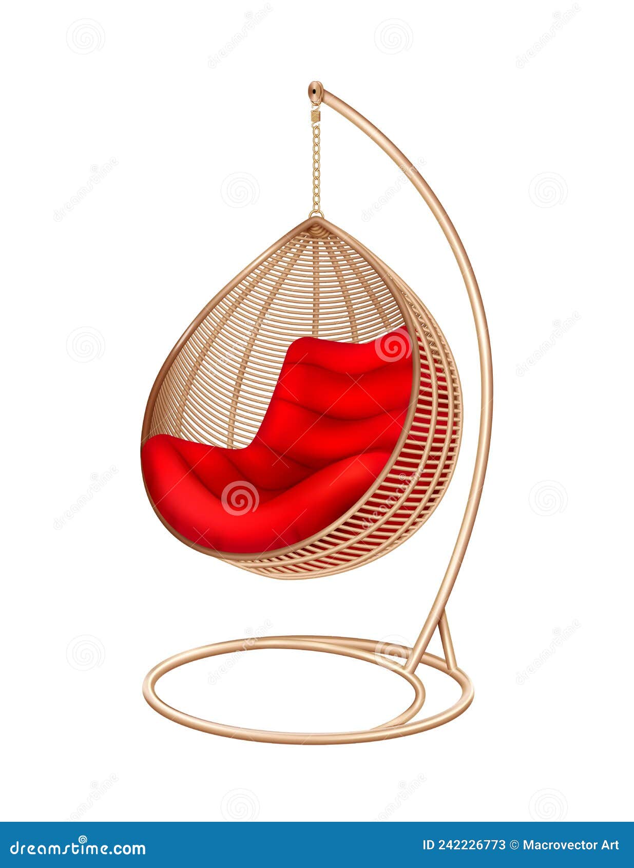 Wicker Swing Chair Composition Stock Vector - Illustration of hammock ...