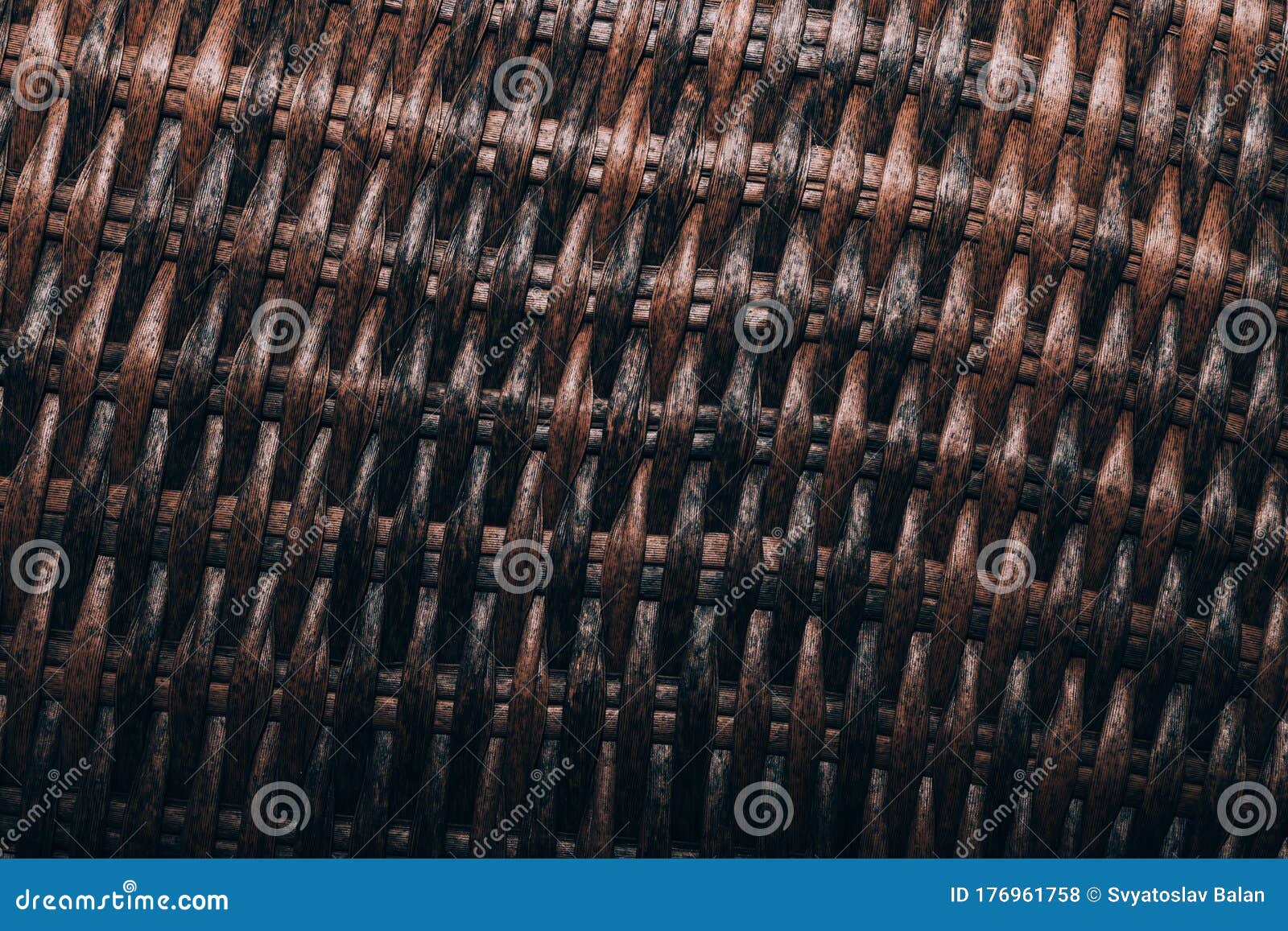 Wicker Texture in Dark Brown Tones. Bound Stripes Made of Artificial ...
