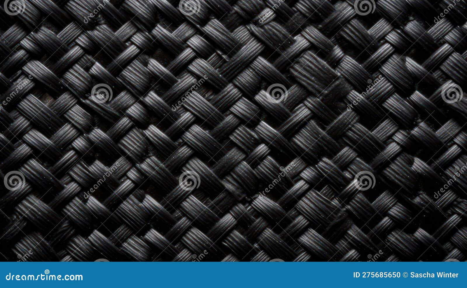 Wicker Weave: a Macro View of Carbon Black Textile Material Stock ...