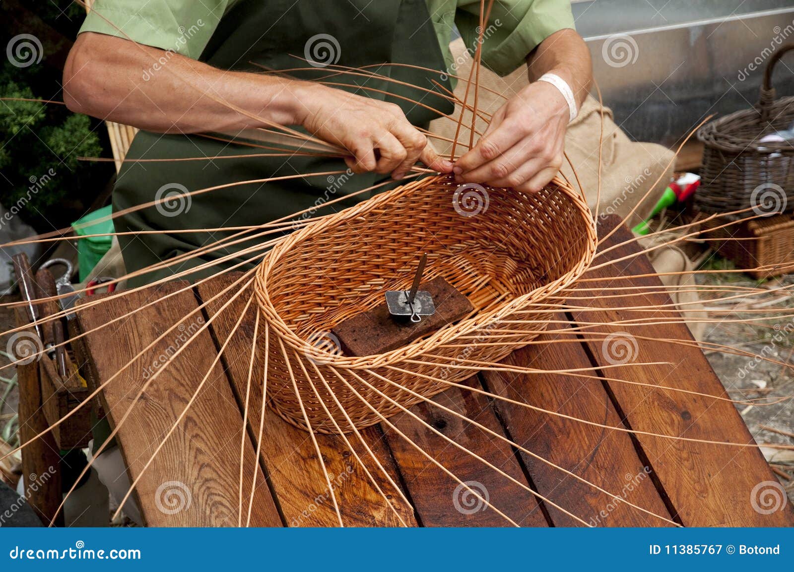 Wickerwork stock image. Image of straw, craftman, hand - 11385767