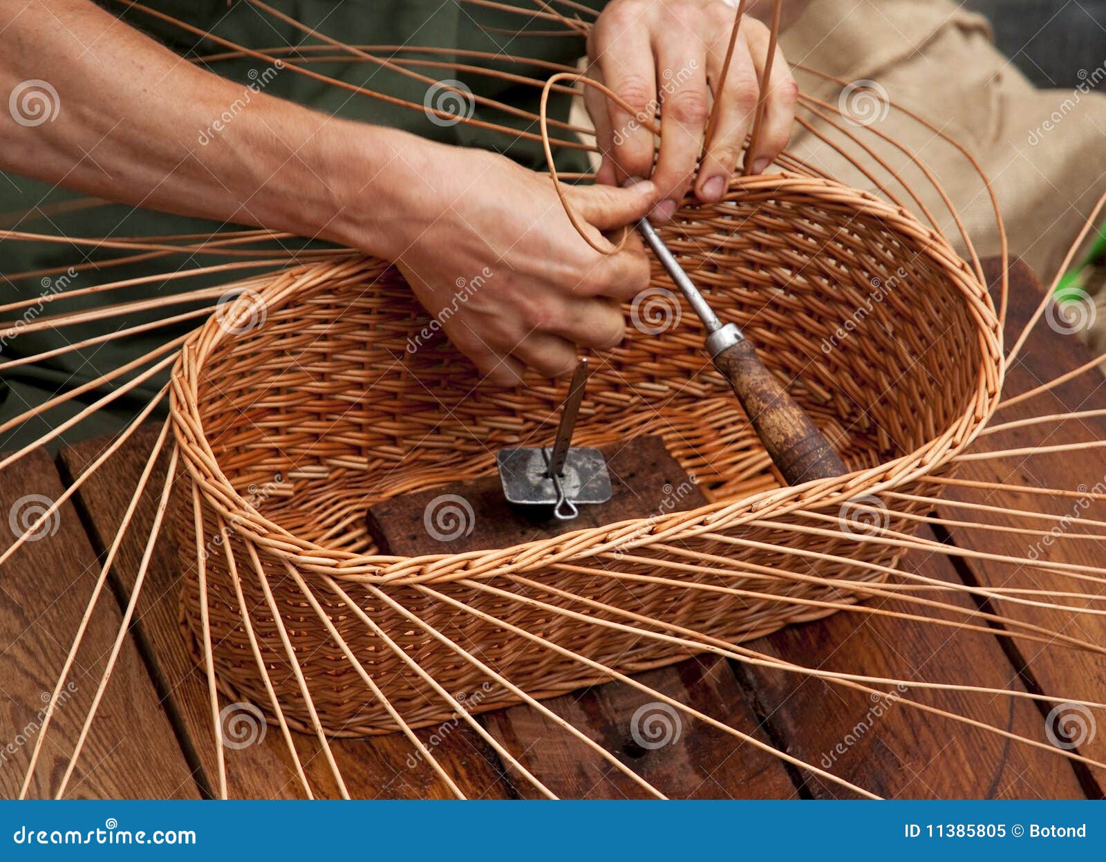 Wickerwork stock image. Image of hand, wood, material - 11385805