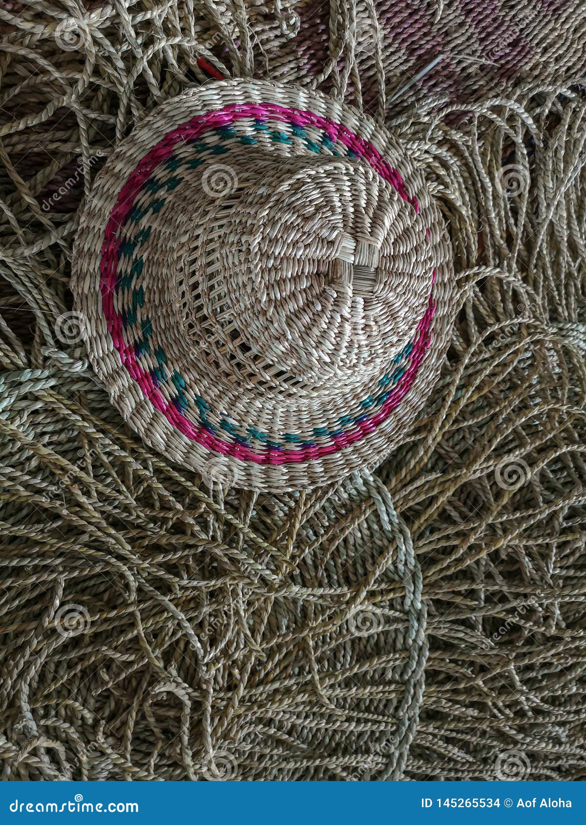 Wickerwork Hat and Mat Texture Made from Dry Sedge Background.Closeup ...