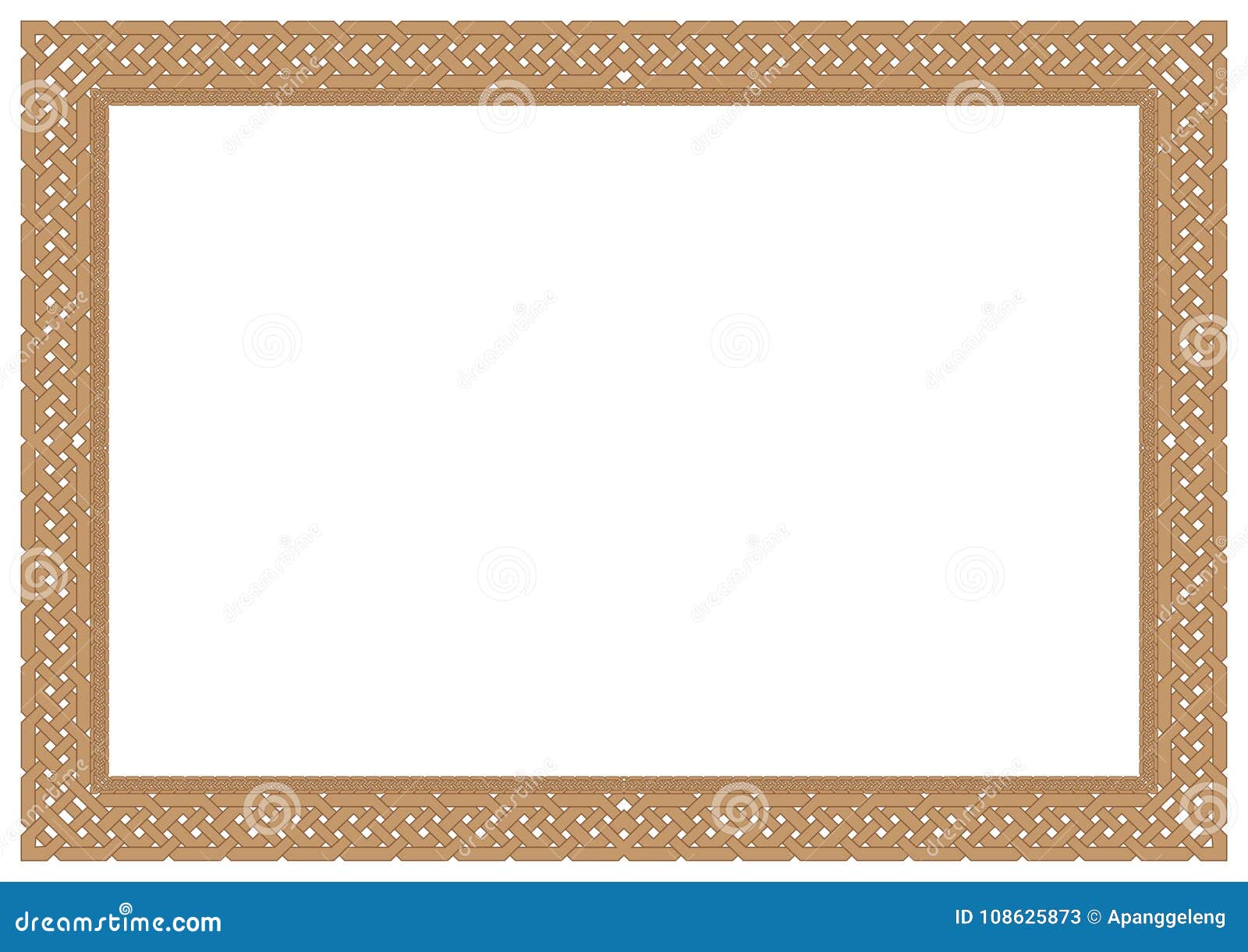 Outline Continuous Frame & Border in Gold Composition Stock Vector ...