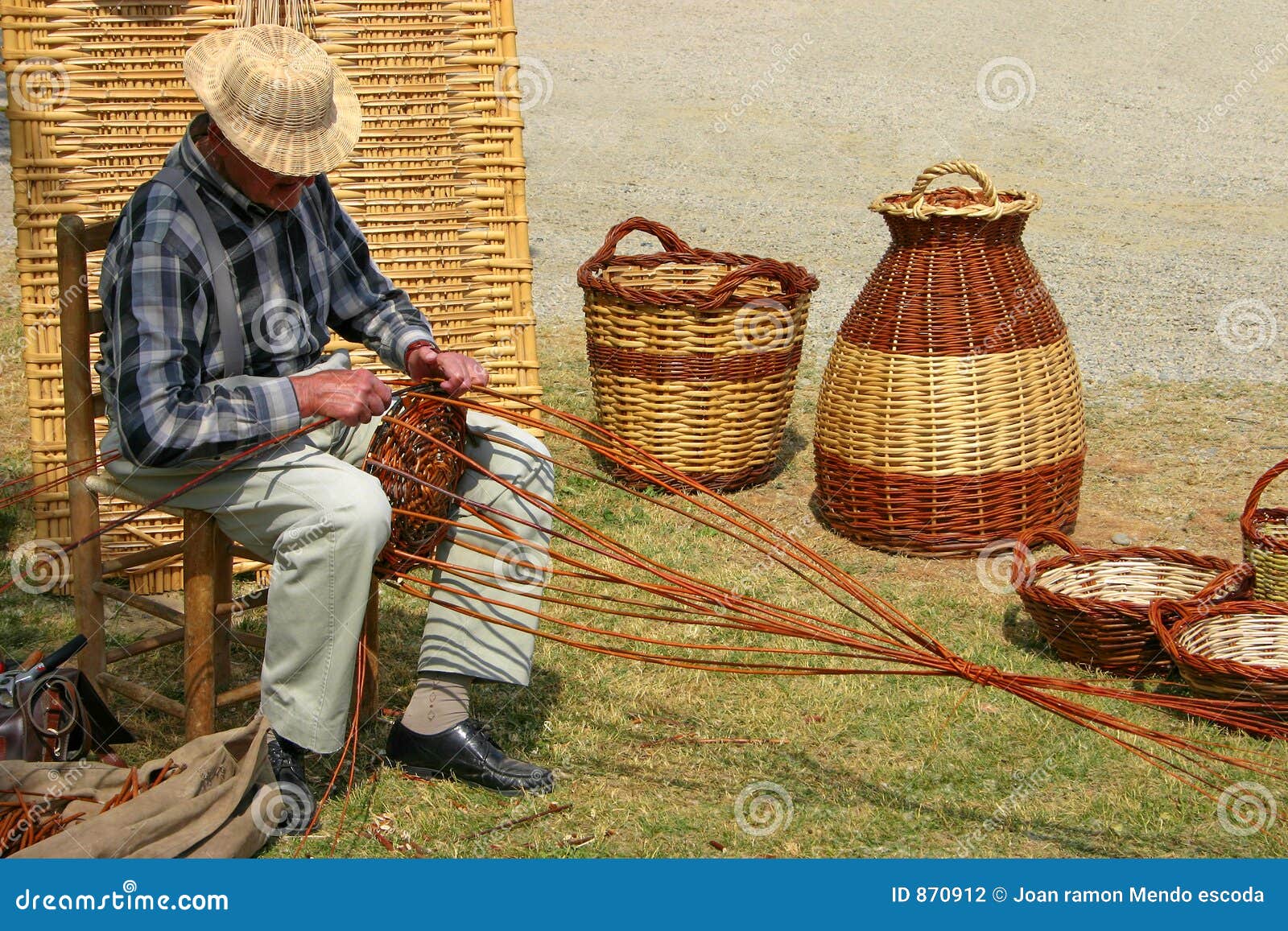 Wickerworker stock photo. Image of working, ancient, basketwork - 870912