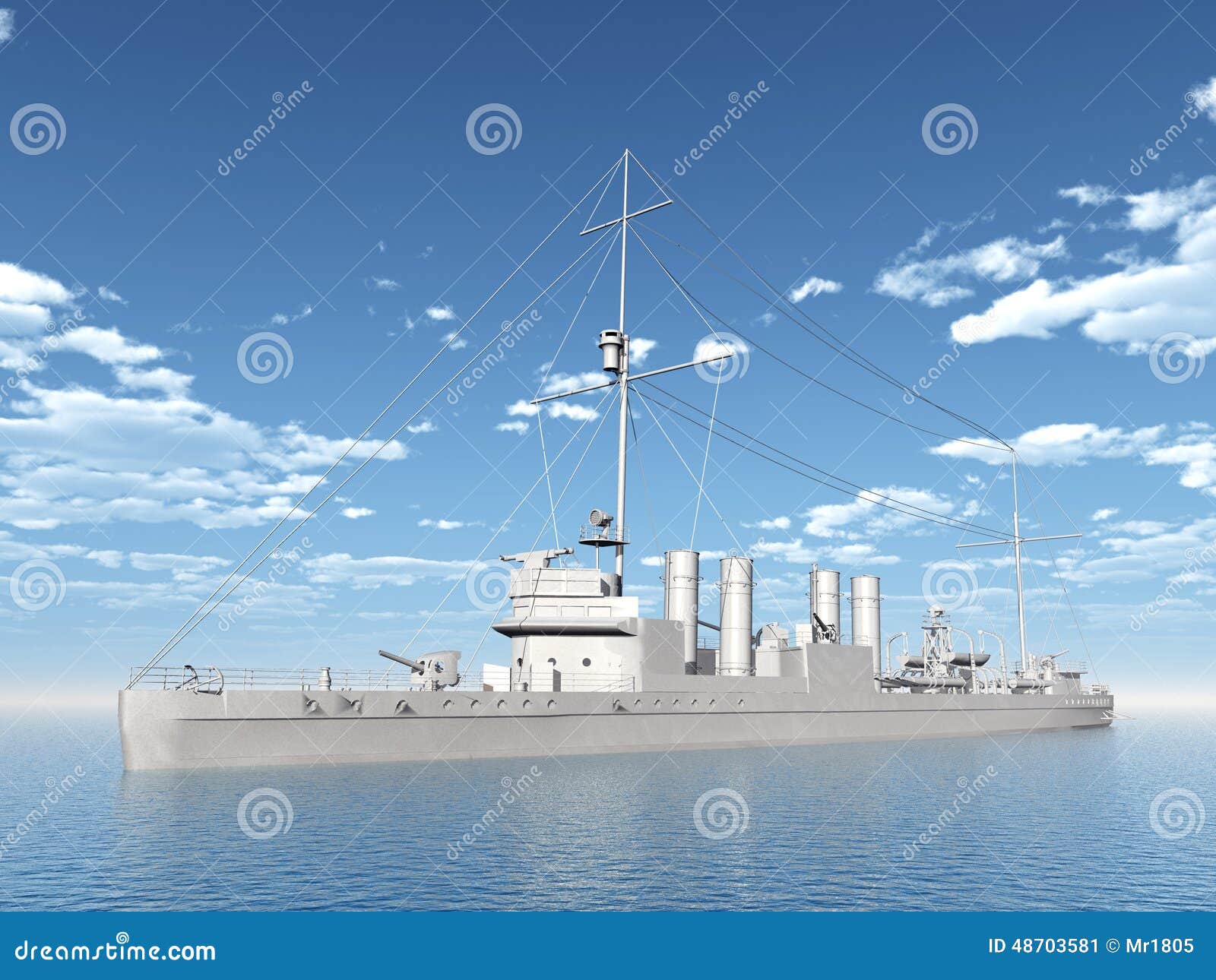 Wickes-Class Destroyer stock illustration. Illustration of clouds ...