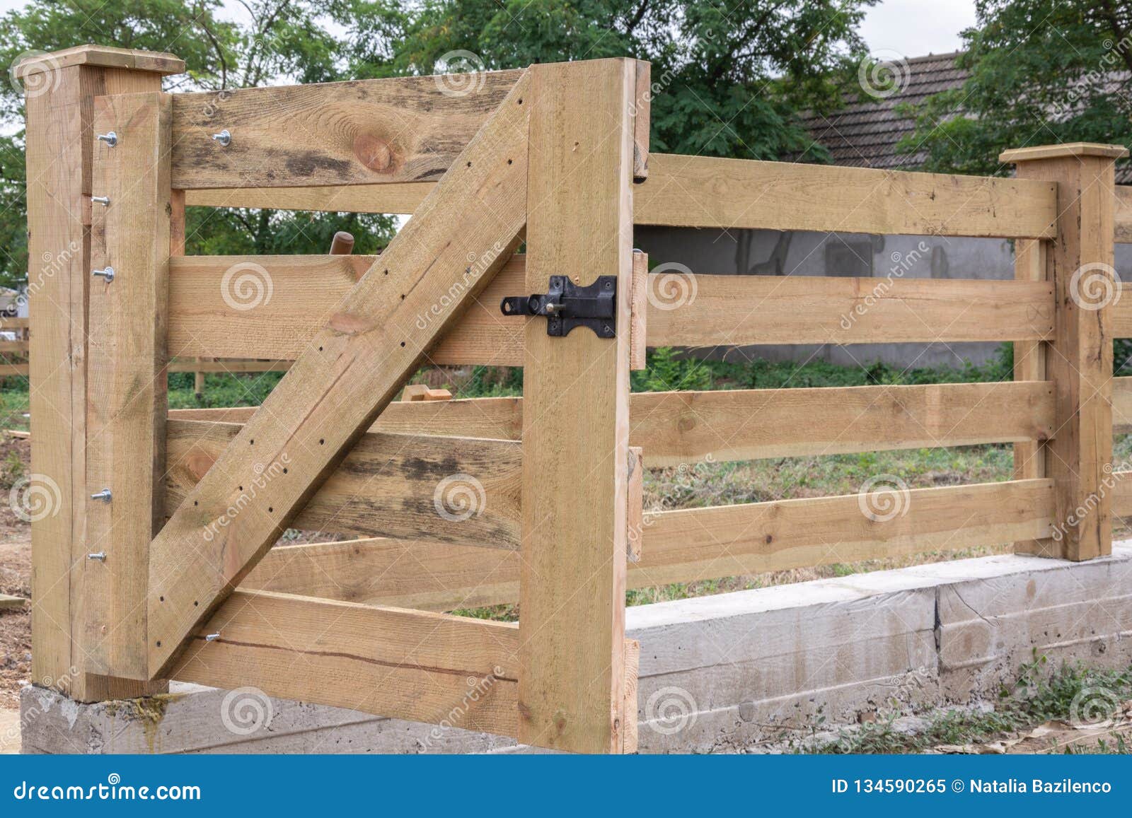 Wicket Fence in the Style of a Ranch Stock Image - Image of land ...