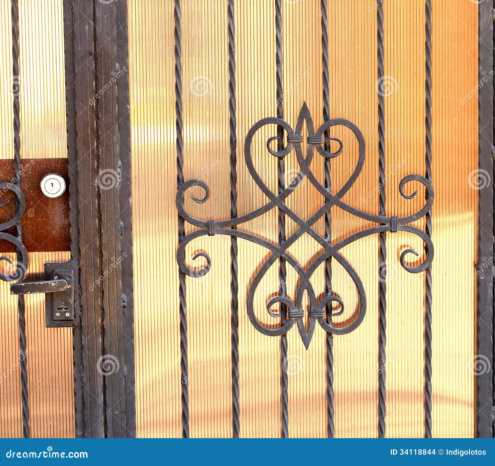 Wicket Gate Of Hammered Metal. Stock Images - Image: 34118844