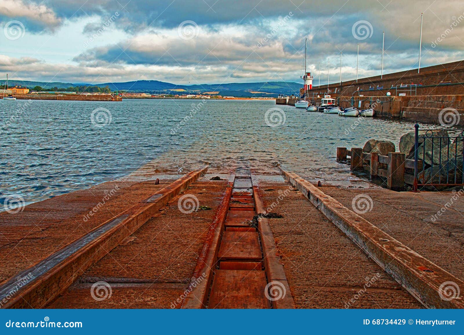 Wicklow Harbor Boat Launch Next North Pier Breakwater Wall and ...