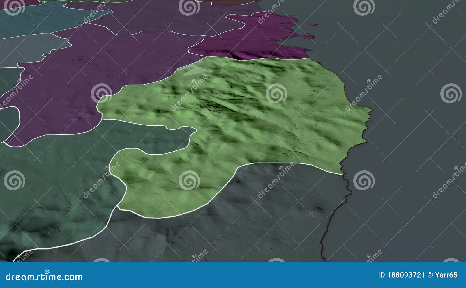 Wicklow, Ireland - Highlighted. Administrative Stock Illustration ...