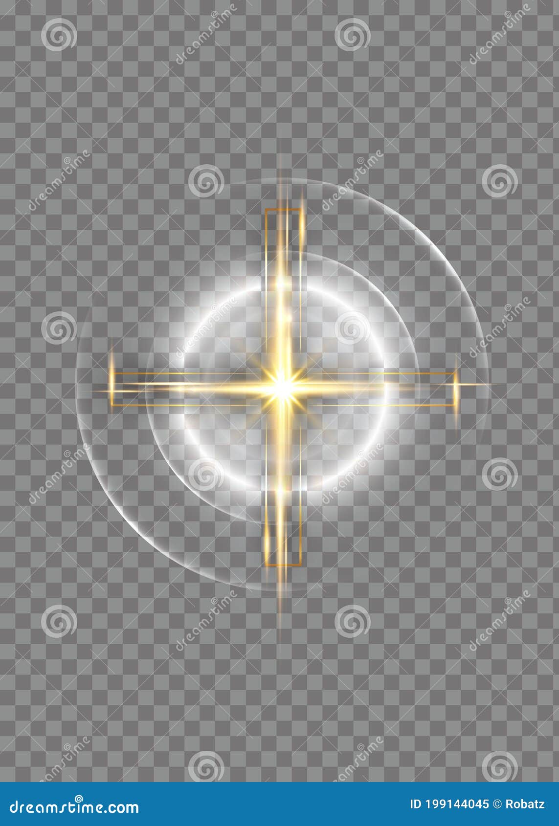 Cross of Light, Shiny Cross with Golden Frame Symbol of Christianity ...