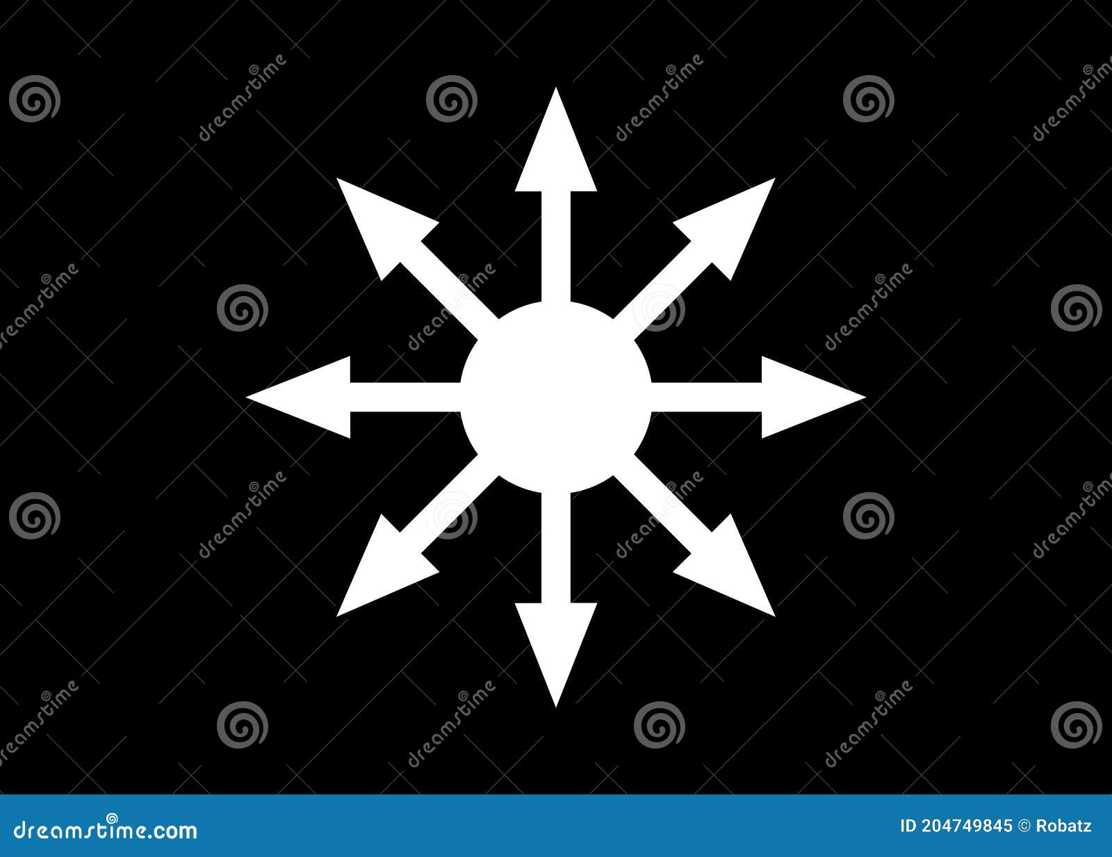 Symbol of Chaos Vector Isolated on Black Background. a Symbol ...