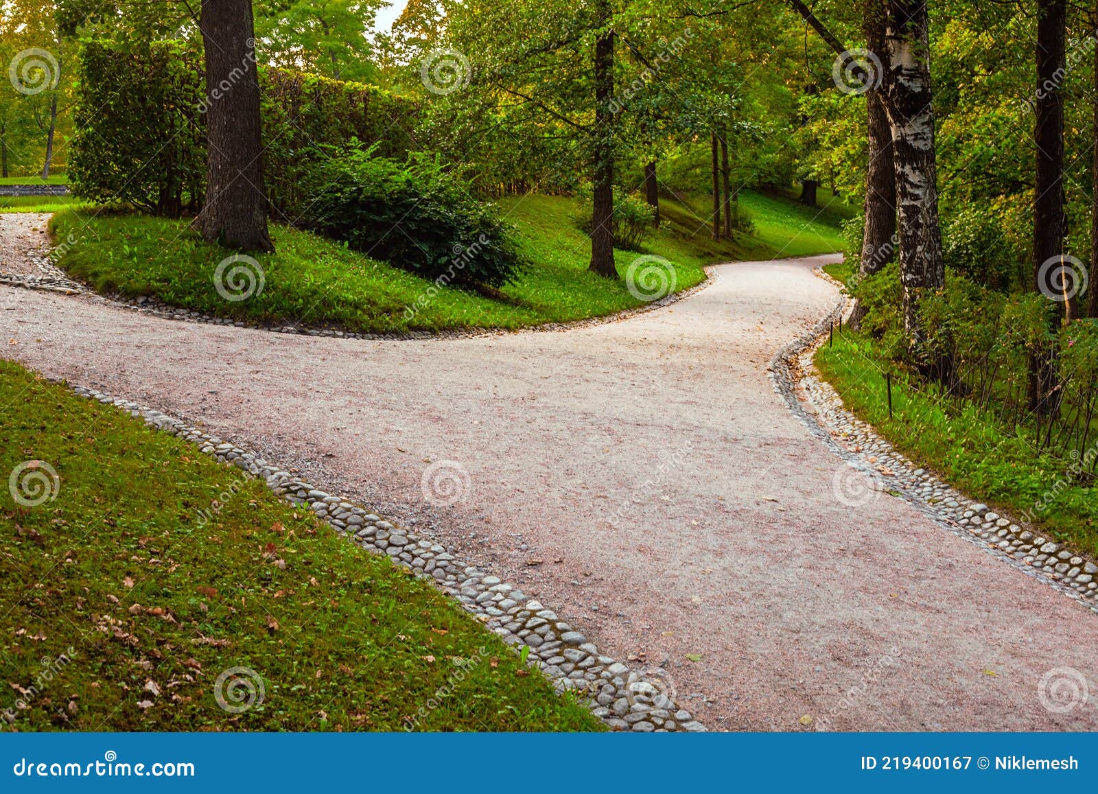 Wide Alley in the Park is Divided into Two Path, Which Diverge in ...