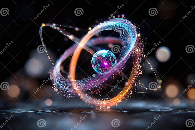 Wide-angle Abstract Visualization of Quantum Waves in a High-tech Setup Stock Image - Image of ...