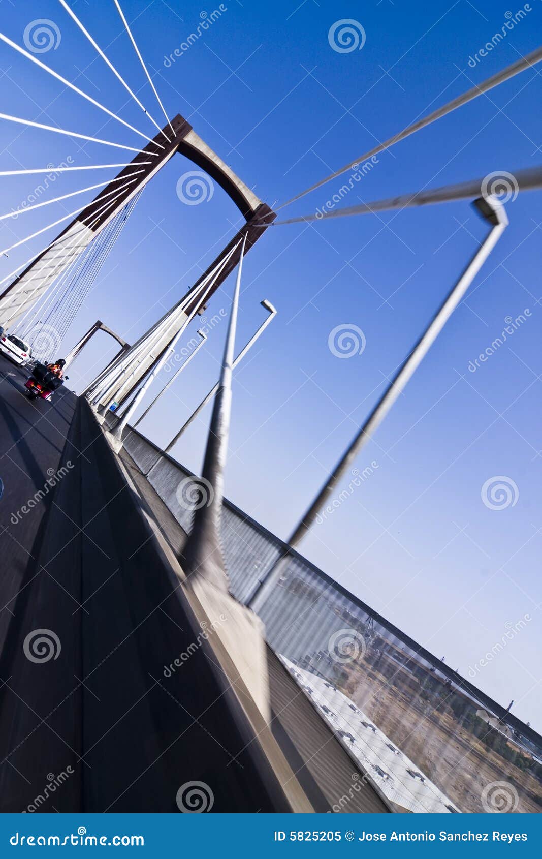Wide angle on bridge stock image. Image of bright, fast - 5825205