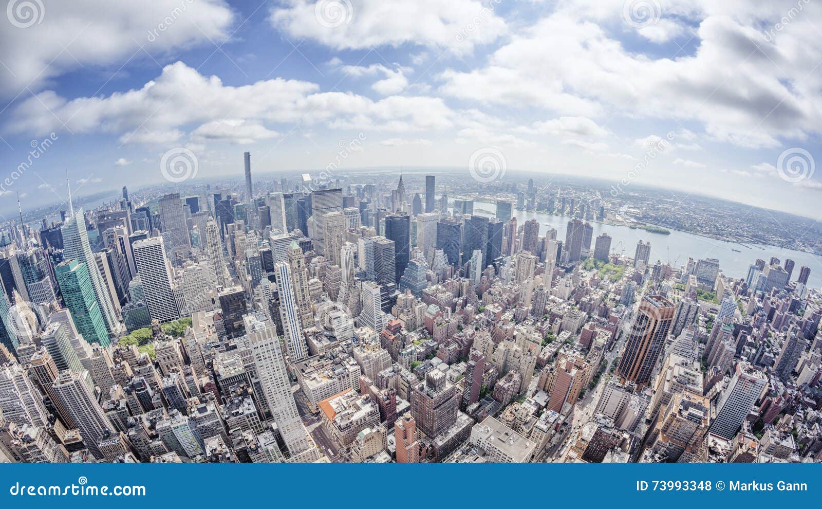 Wide Angle Image of a New York Manhattan Stock Photo - Image of ...