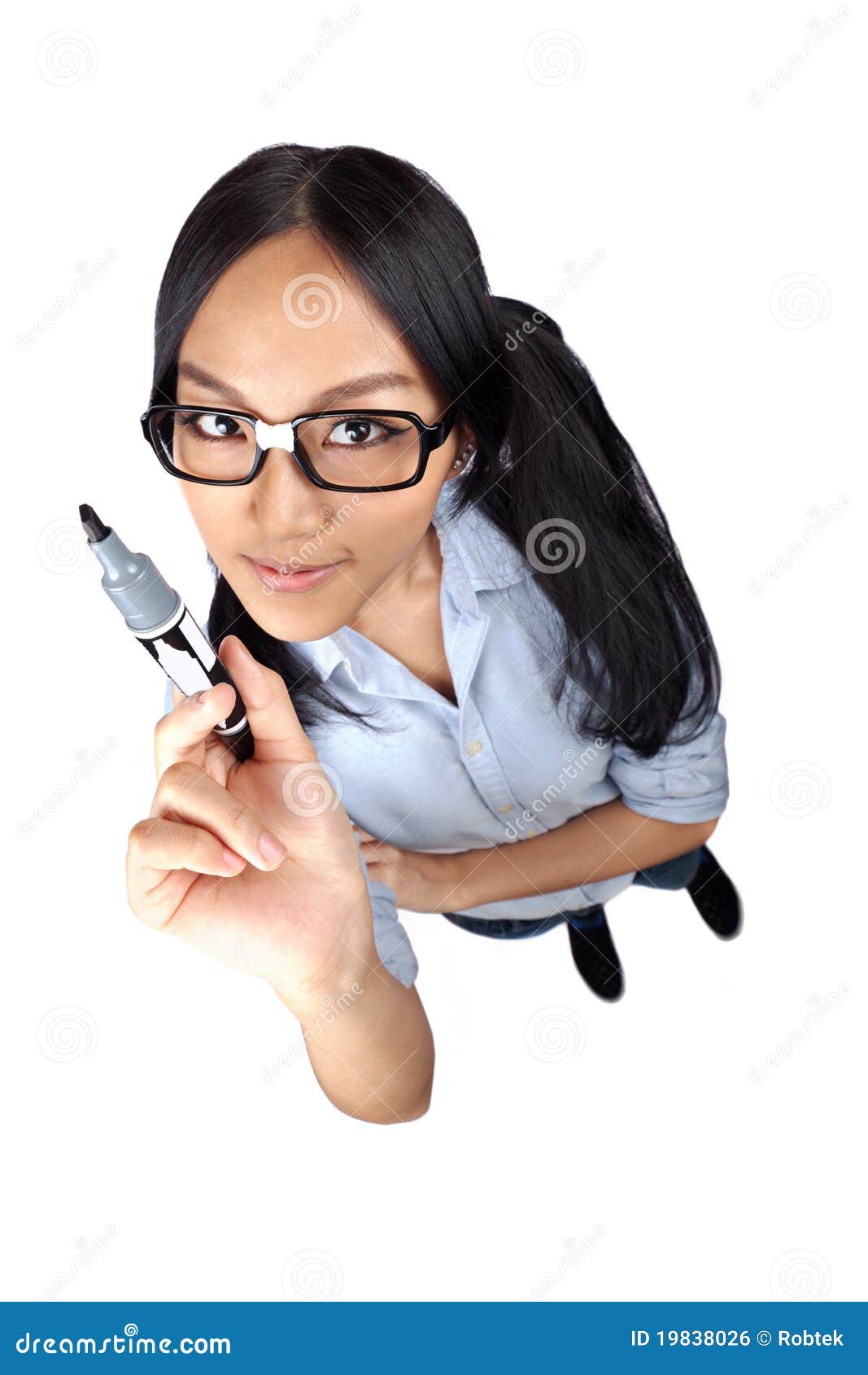 Wide Angle Nerdy Student stock photo. Image of marker - 19838026