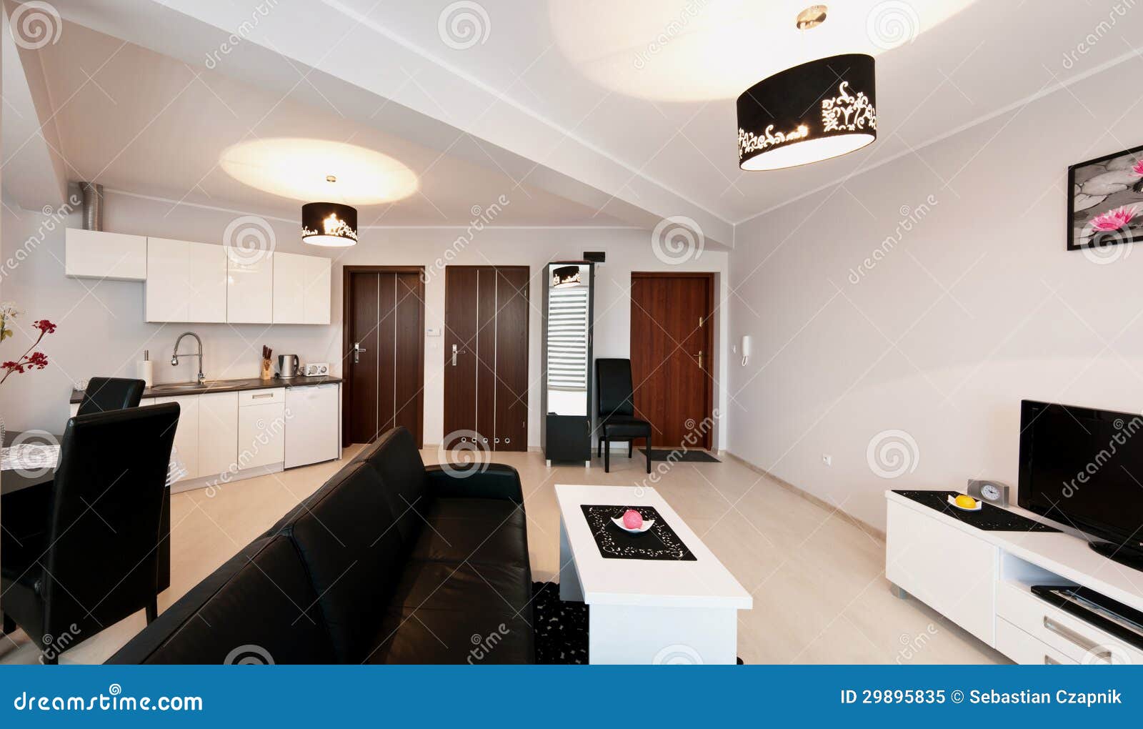 Elegant Modern Apartment Room Stock Image - Image of angle, interior ...