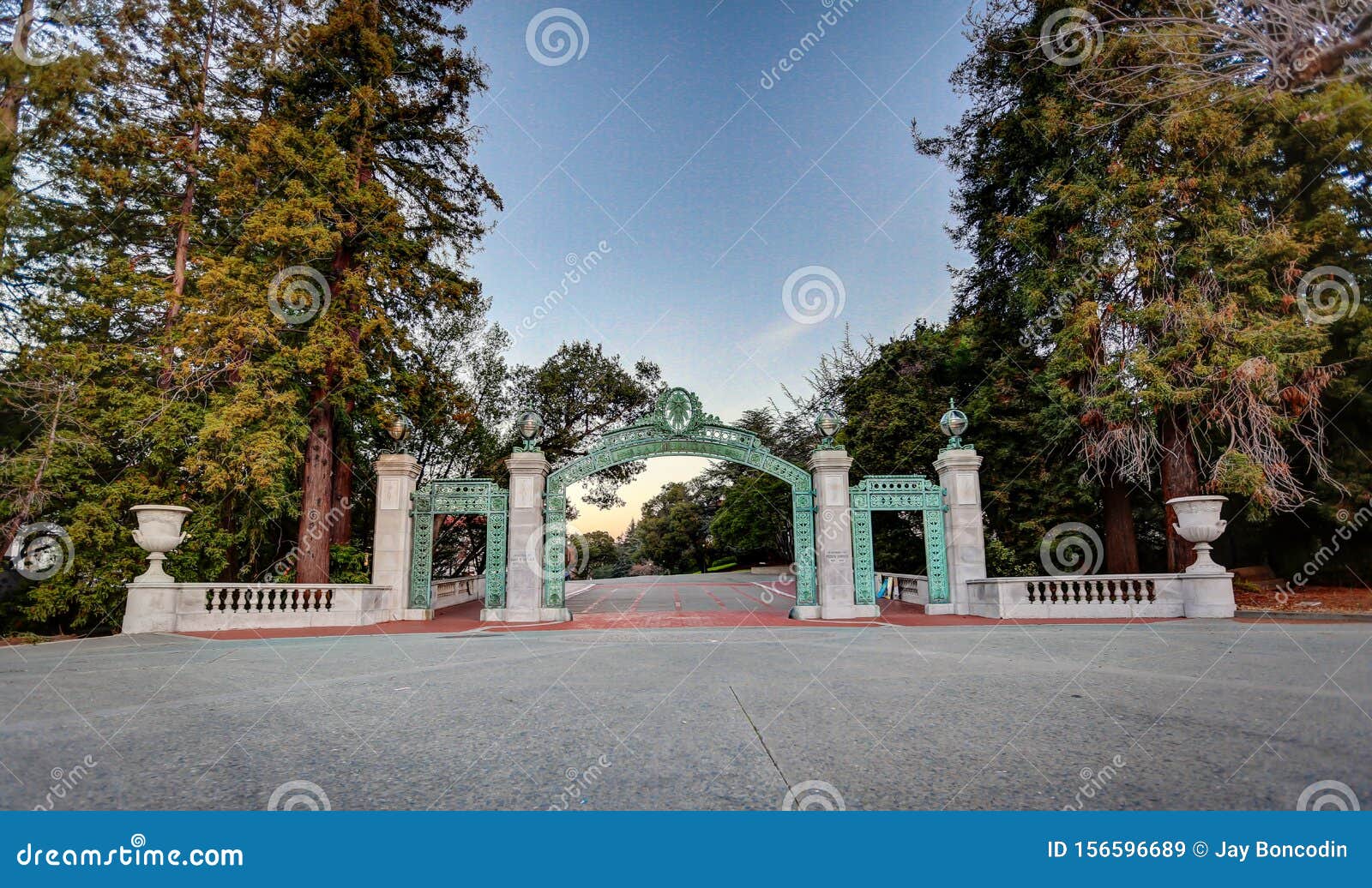 Wide Angle Perspective of Sather Gate - UC Berkeley Editorial Stock ...