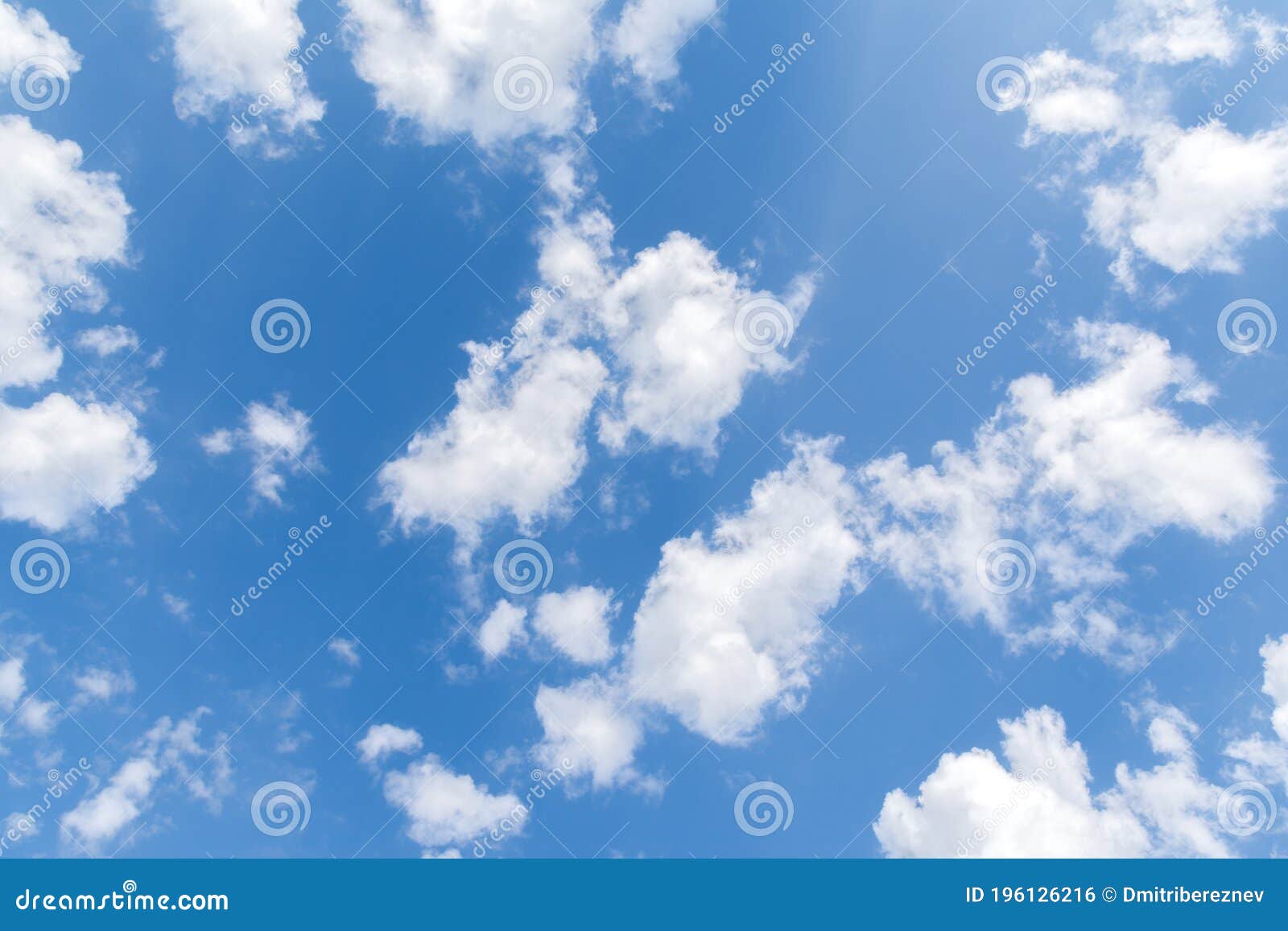 Wide Angle Perspective Shot of Clean Blue Limitless Sky with Clouds ...