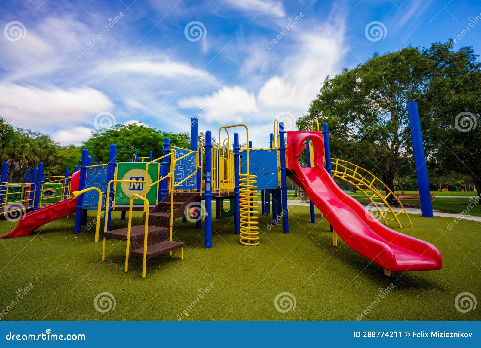 Wide Angle Photo of a Park Playground Stock Image - Image of long, playground: 288774211