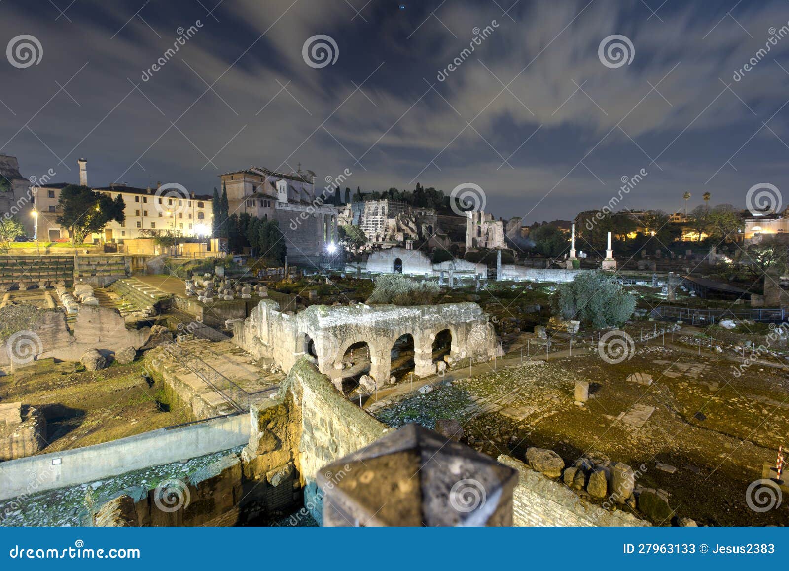 Wide Angle Photo of the Roman Forum, Rome Stock Image - Image of severe ...