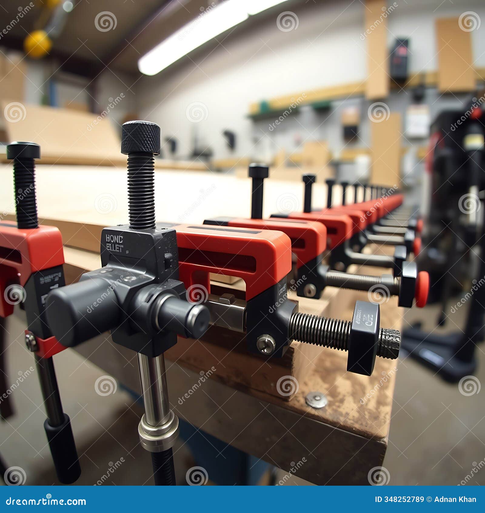 A Wide Angle Photo Showing a Row of Different Sized Clamping Tools in ...