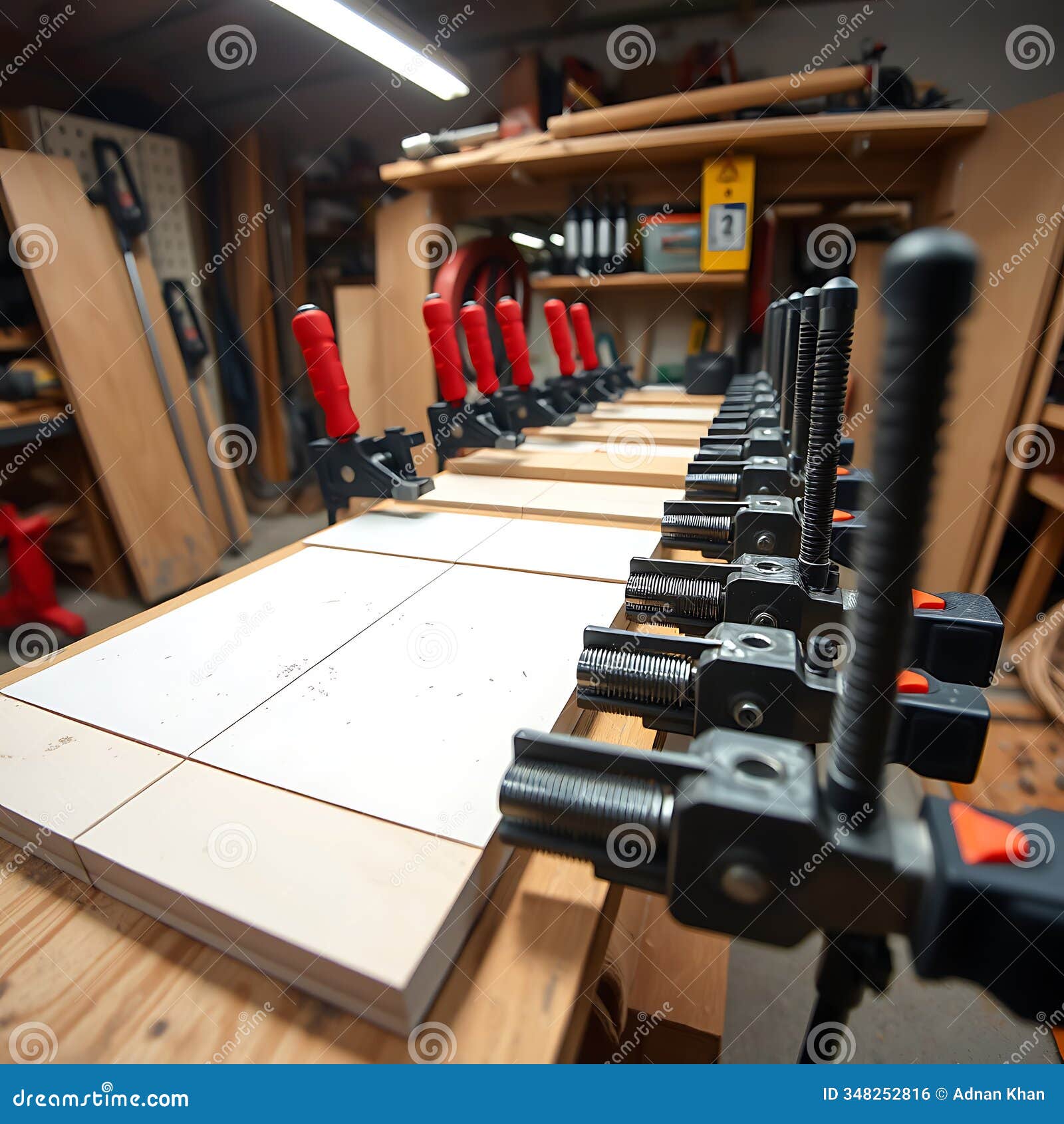 A Wide Angle Photo Showing a Row of Different Sized Clamping Tools in ...